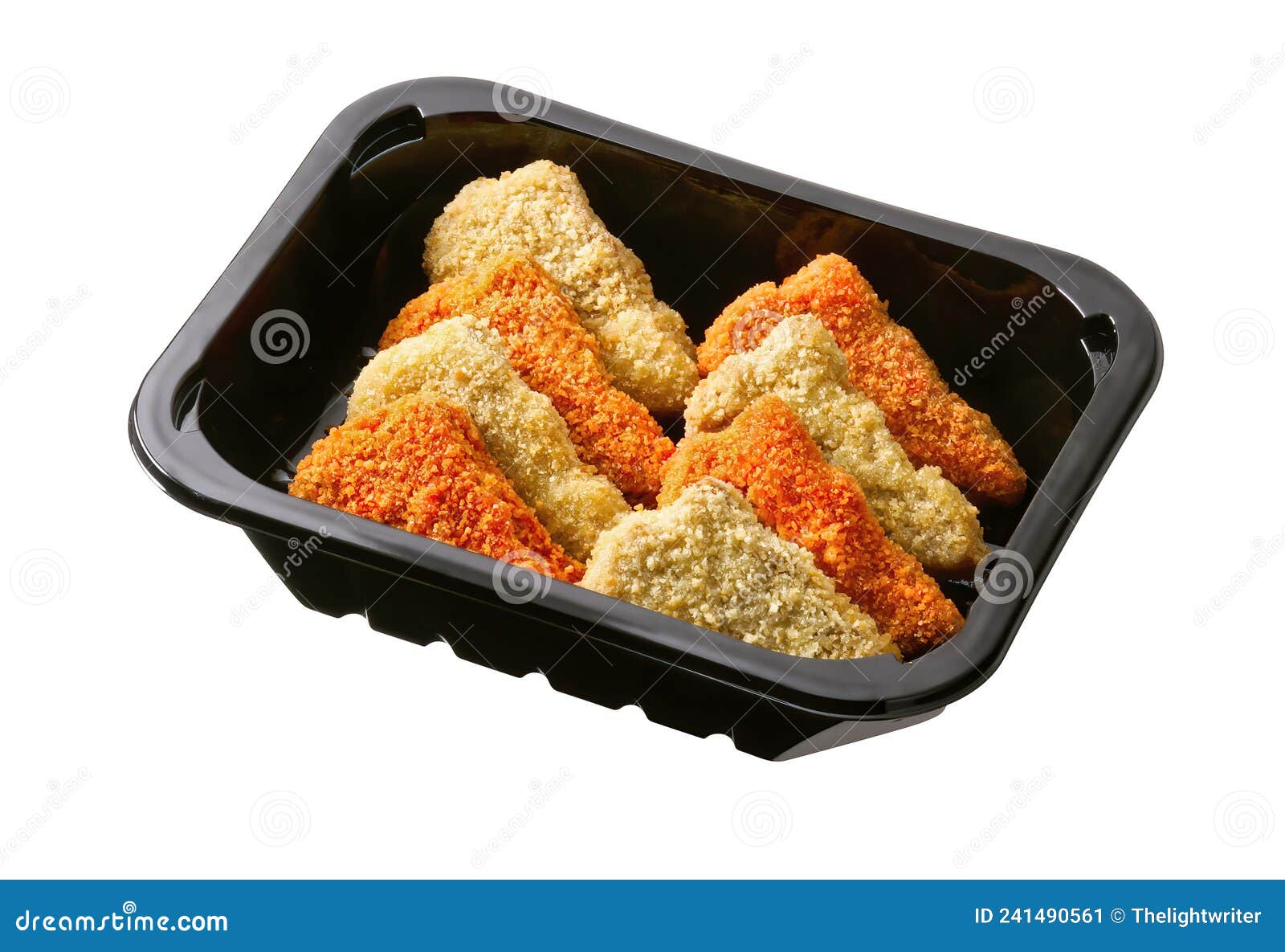 Breaded Chicken Nuggets in Plastic Tray Isolated Stock Image - Image of ...