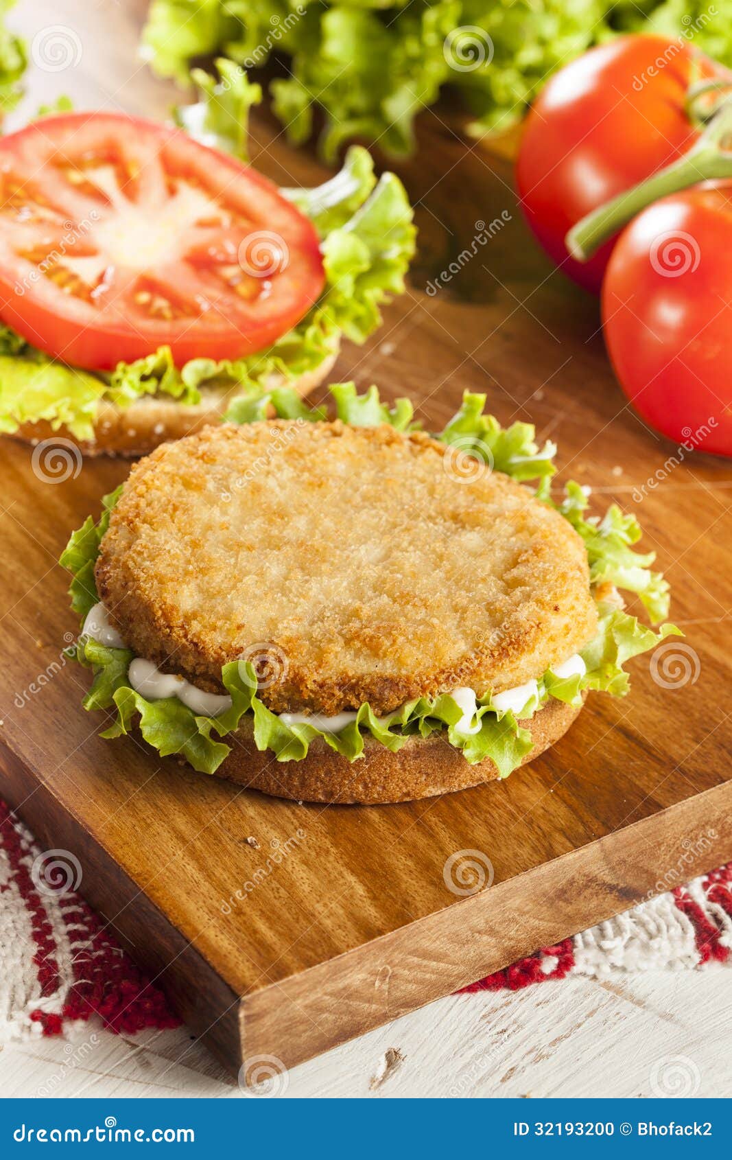 Breaded Chicken Patty Sandwich on a Bun Stock Photo - Image of gourmet ...