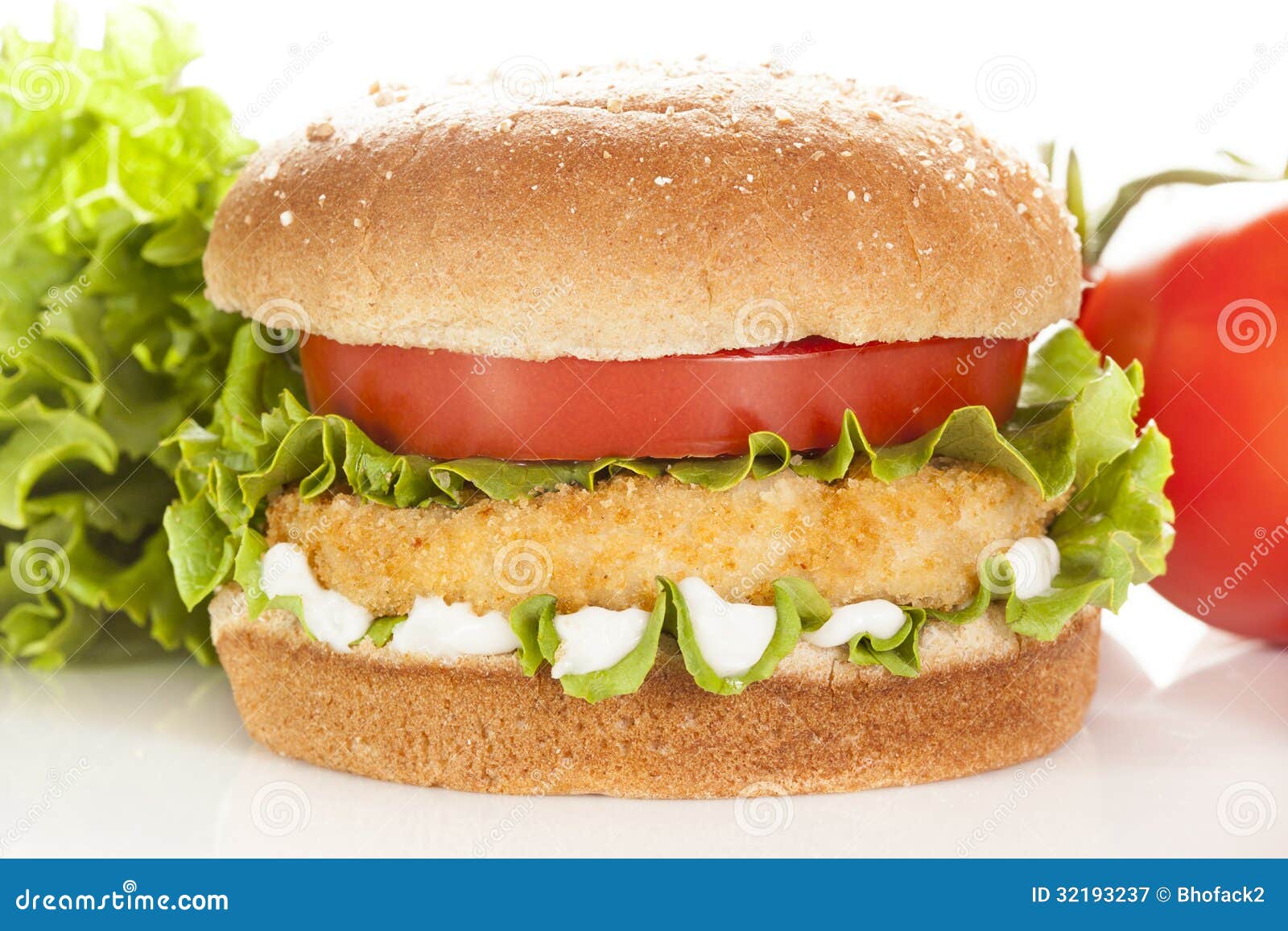 Breaded Chicken Patty Sandwich on a Bun Stock Image - Image of lunch ...