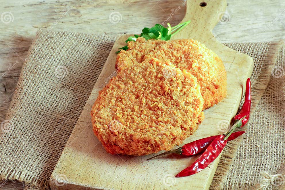Breaded Escalope on a Table Stock Photo - Image of escalope, food ...