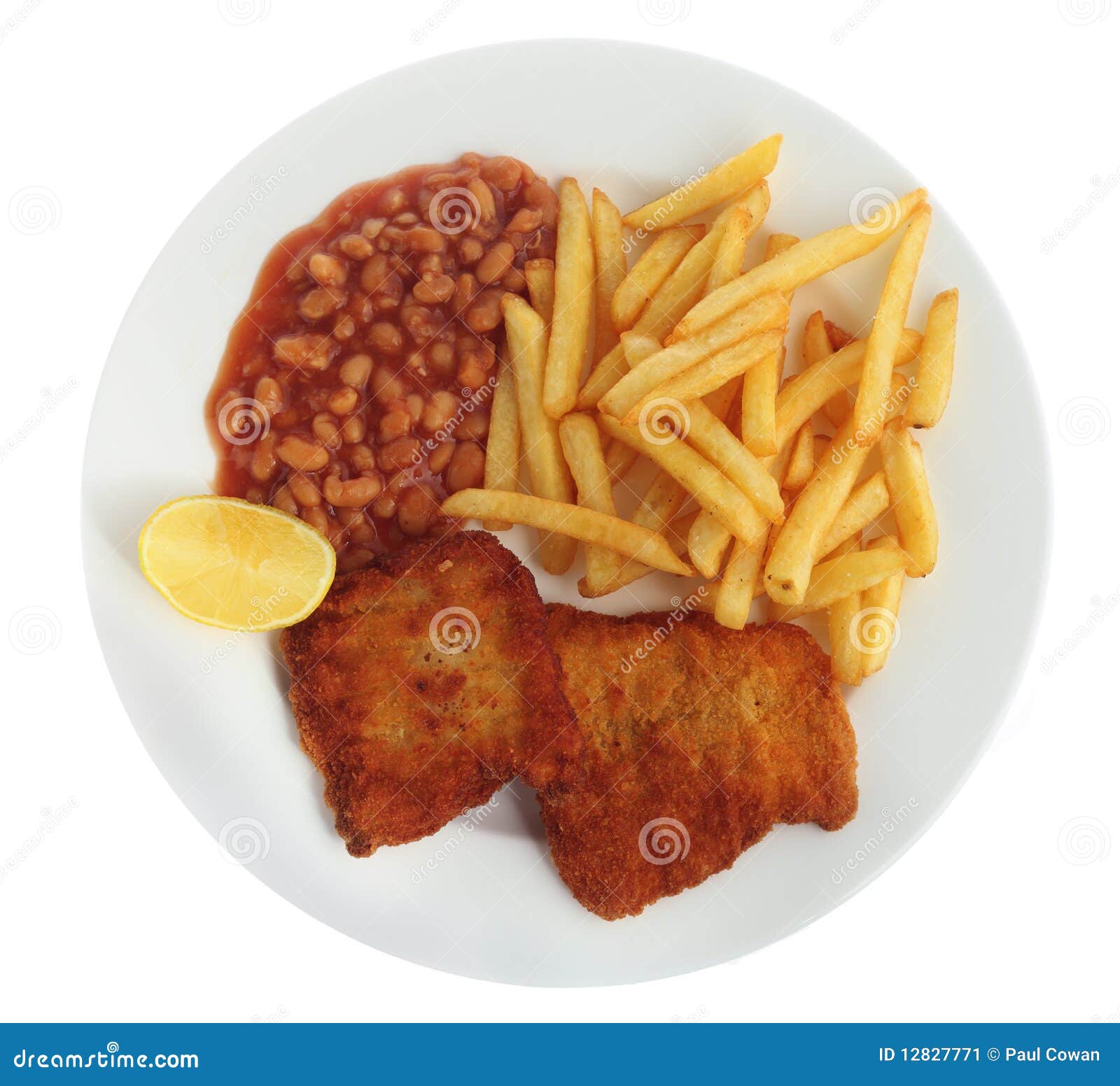 Breaded Fish Meal from Above Stock Image - Image of baked, fries: 12827771