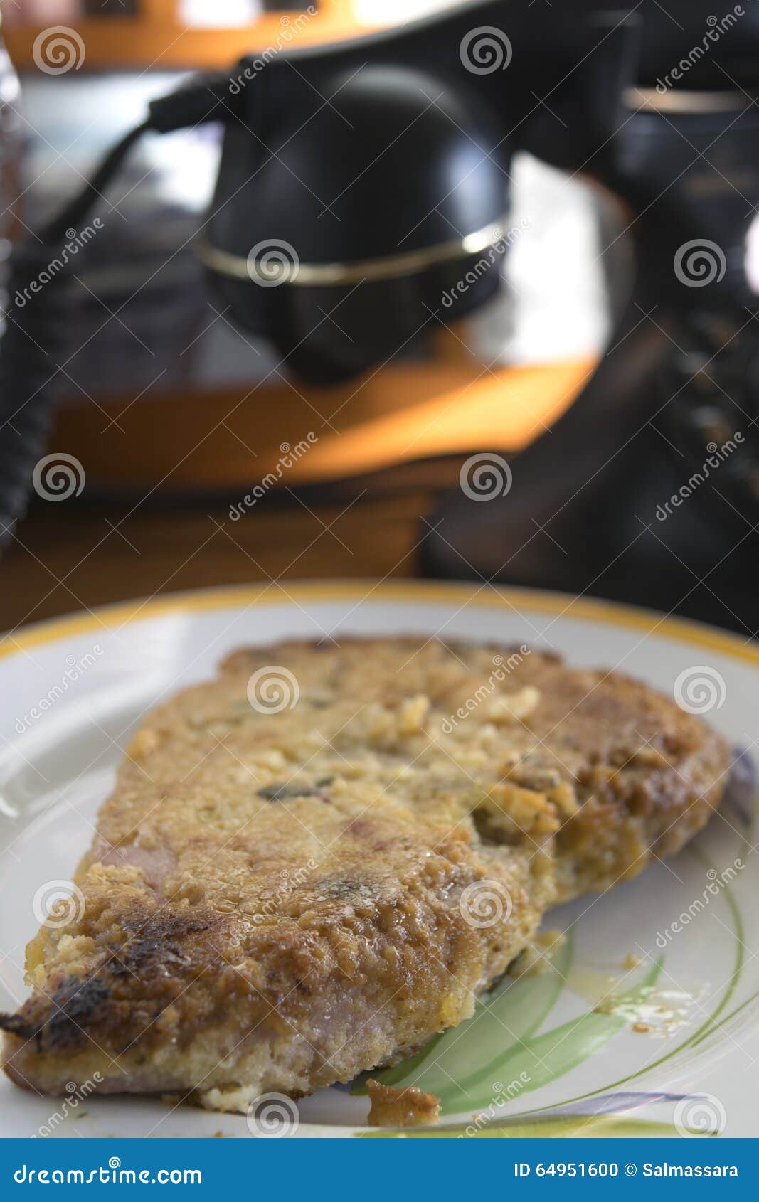 Breaded and Fried Tuna Steak Stock Photo - Image of grill, healthy ...