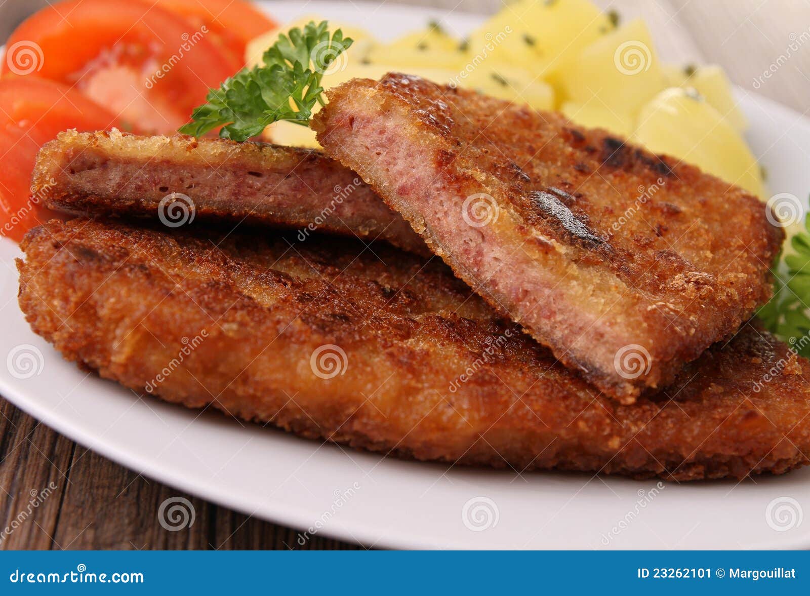 Breaded meat stock image. Image of cuisine, cordon, dinner - 23262101
