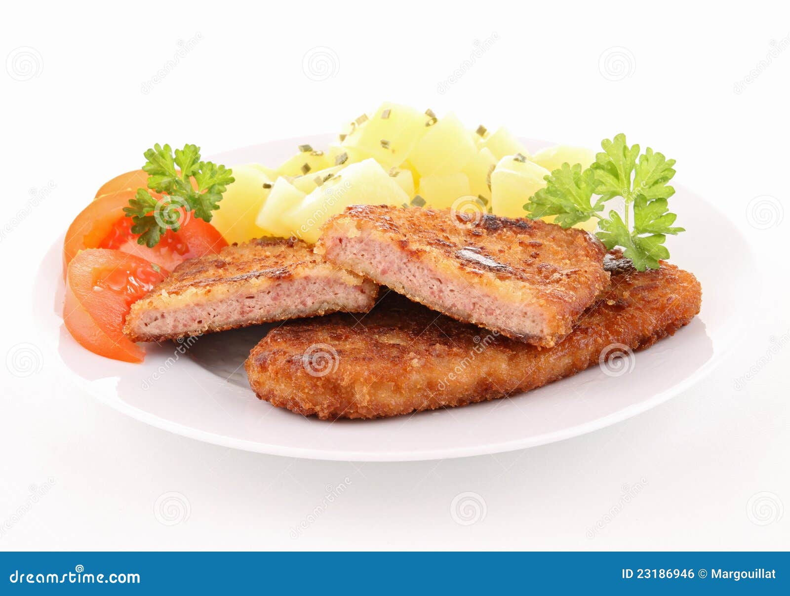 Breaded Meat and Vegetables Stock Photo - Image of cuisine, cooked ...