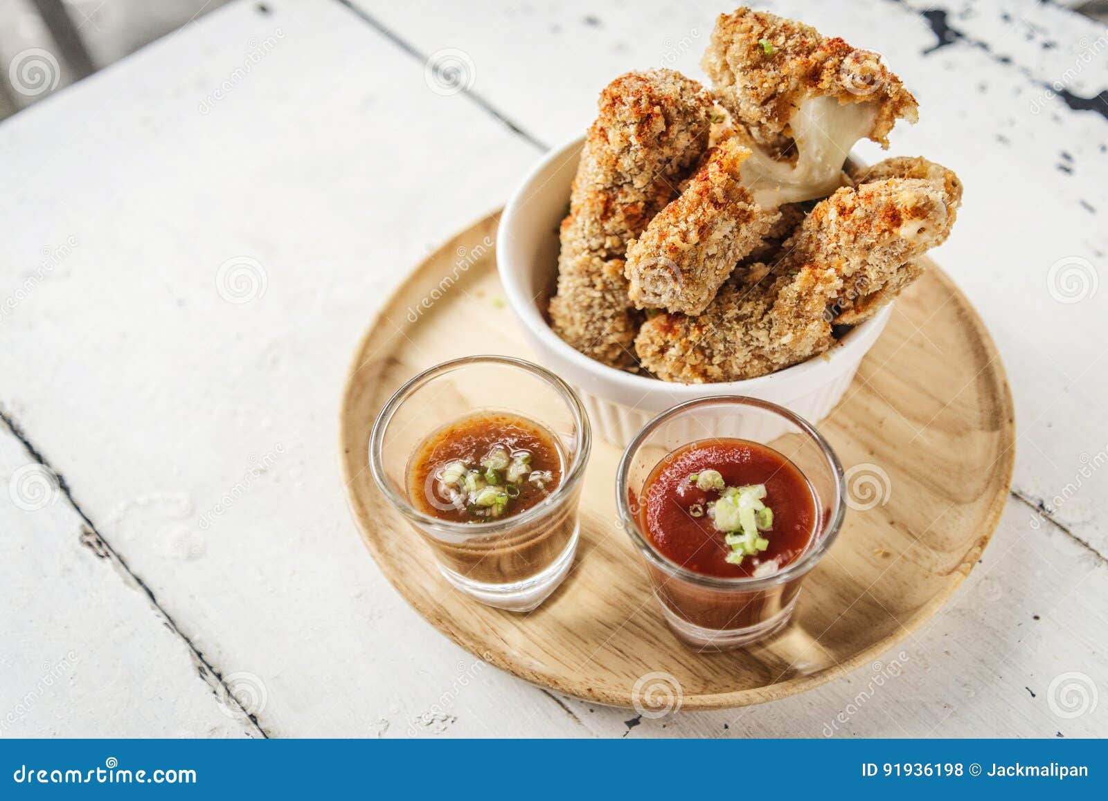 Breaded Mozzarella Cheese Stick Finger Bites Snack Food Stock Photo ...