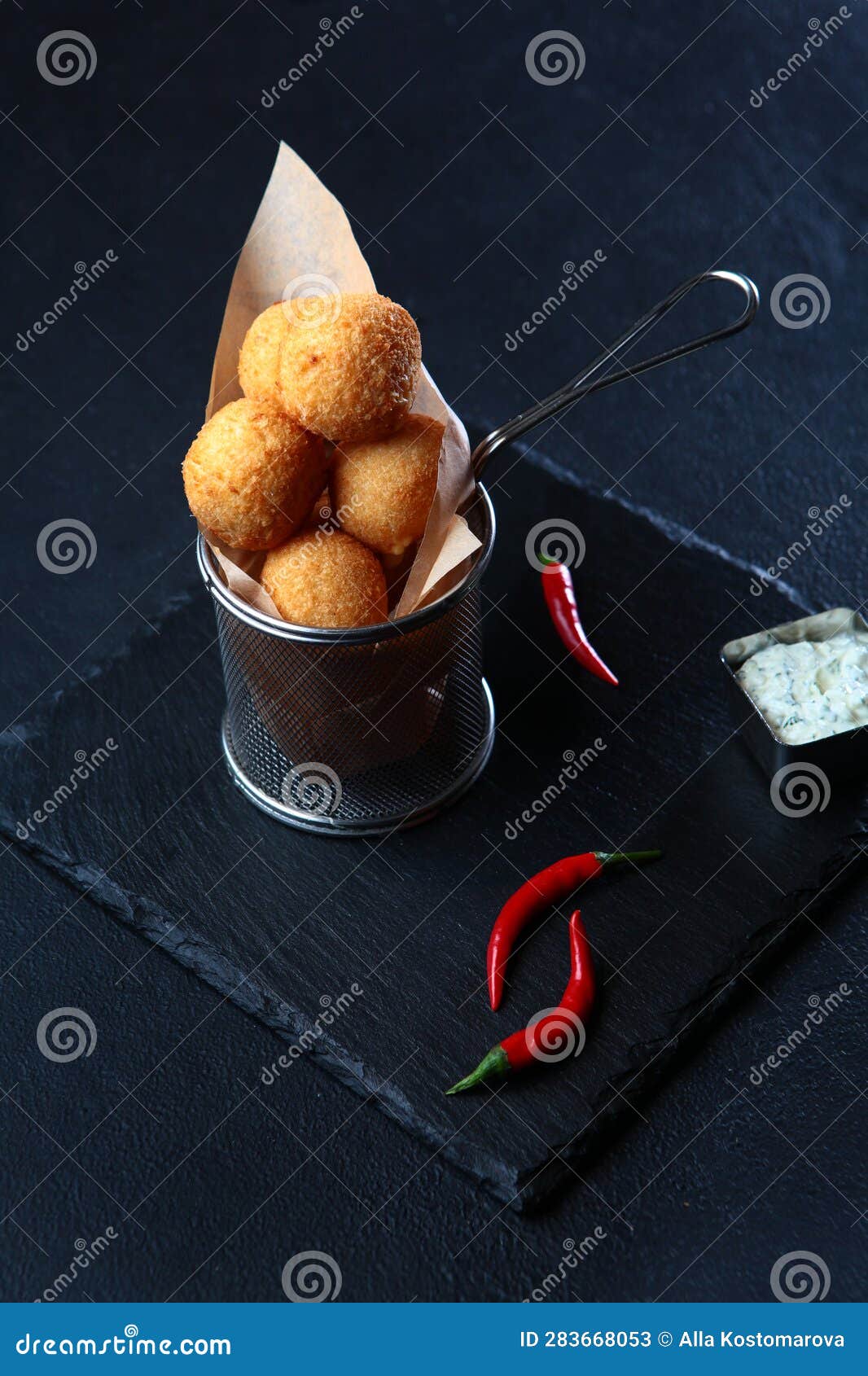 Breaded Potato Balls. Mashed Potatoes in the Shape of a Ball. Appetizer ...