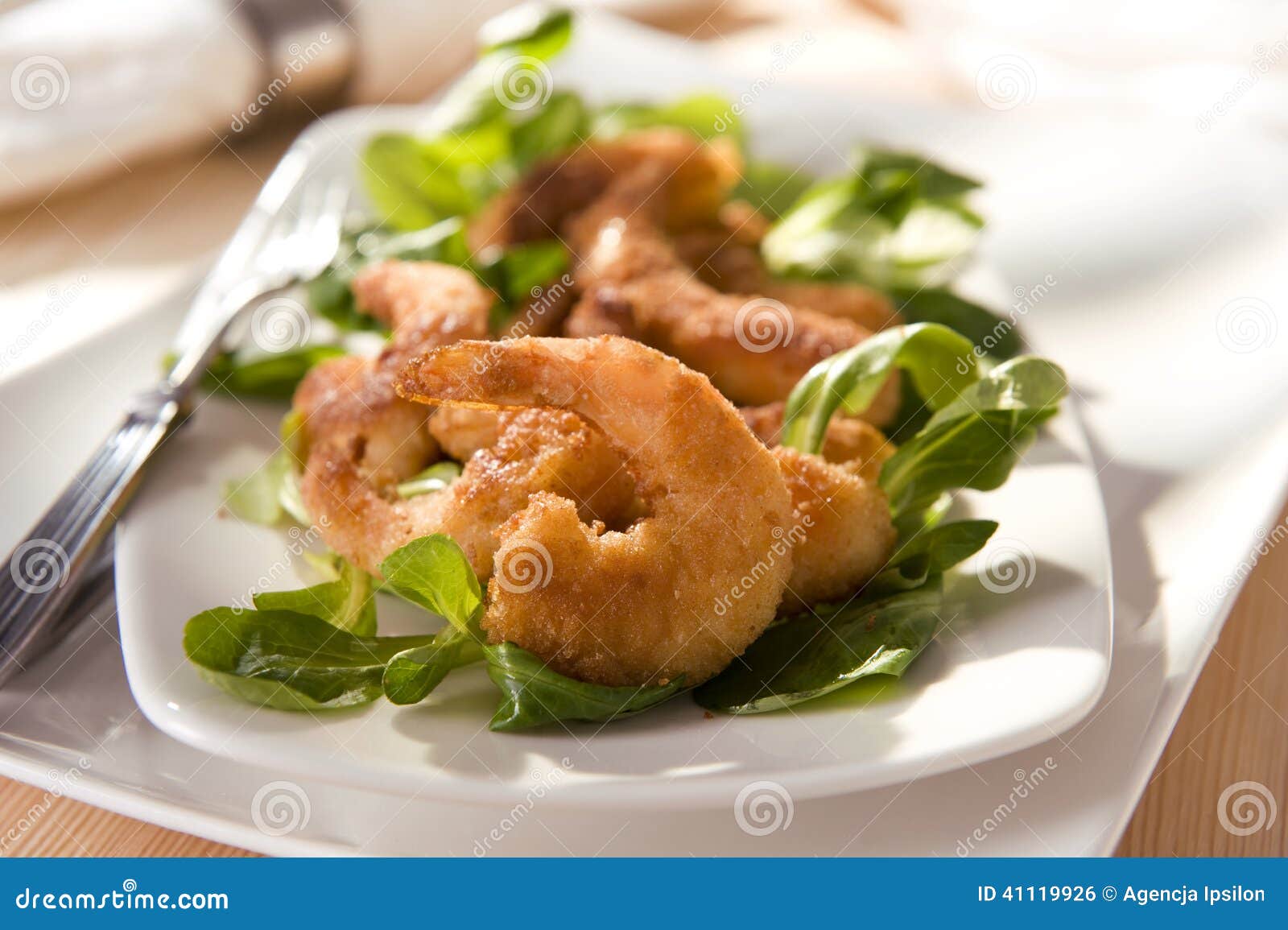 Breaded prawns stock photo. Image of dinner, gourmet - 41119926