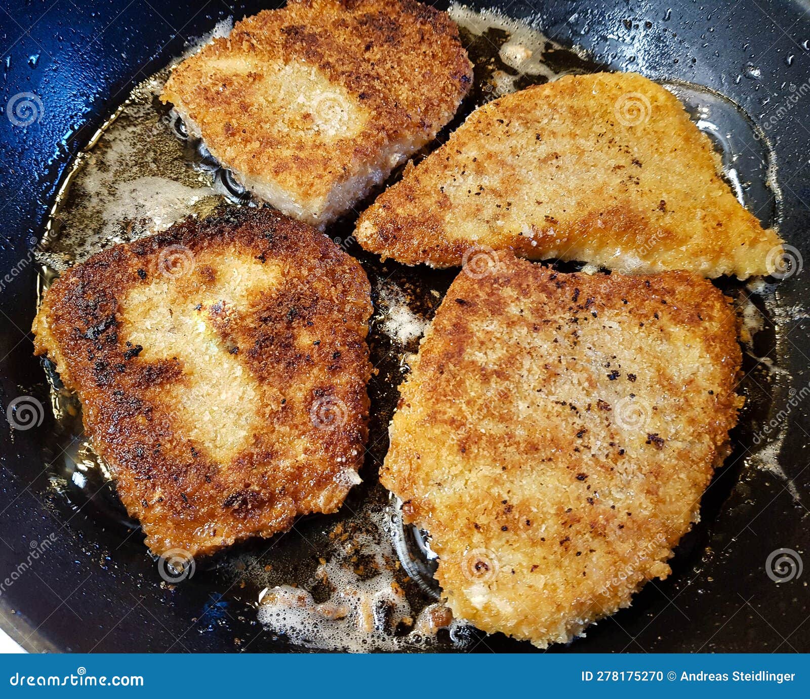 Breaded wiener schnitzel stock photo. Image of delicious - 278175270