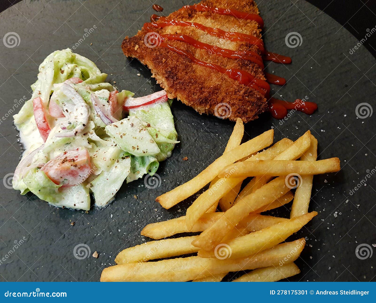 Breaded wiener schnitzel stock image. Image of meal - 278175301