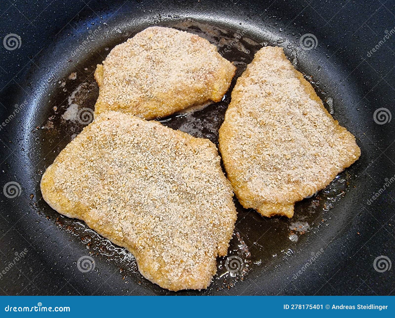 Breaded wiener schnitzel stock image. Image of homemade - 278175401