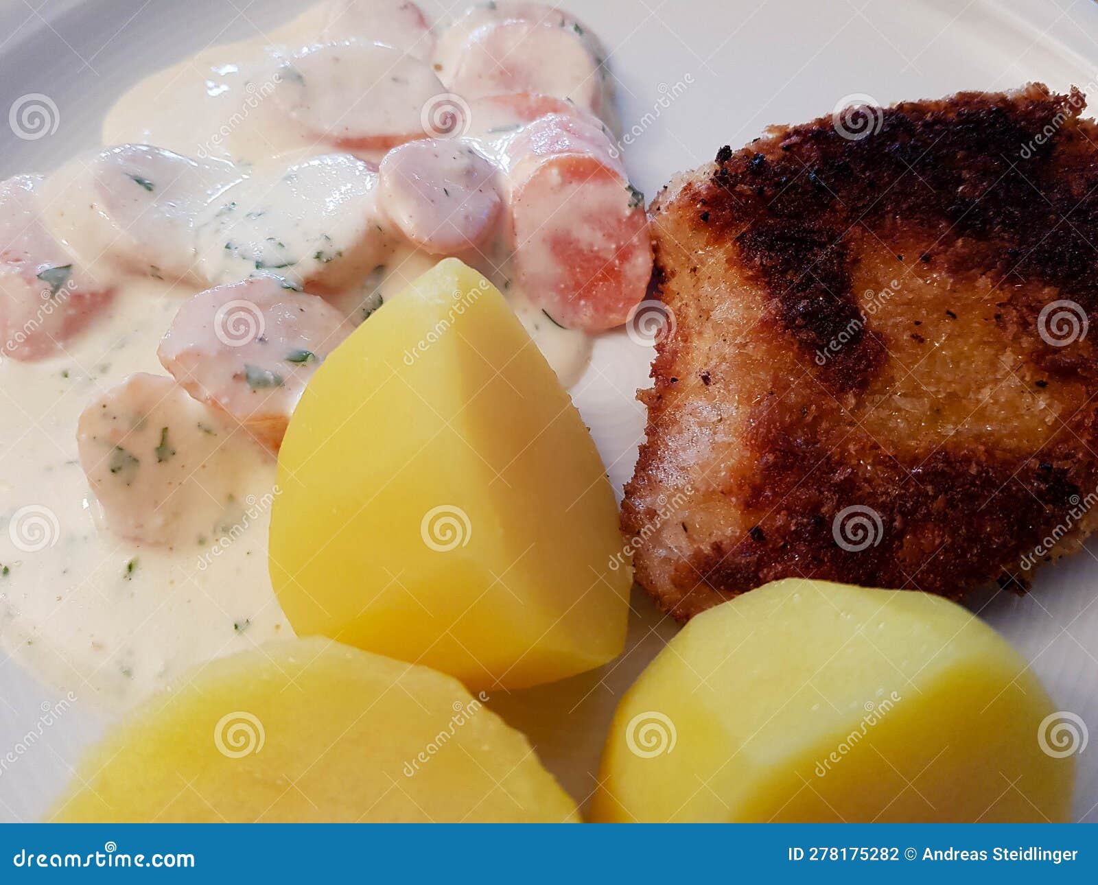 Breaded wiener schnitzel stock photo. Image of meal - 278175282