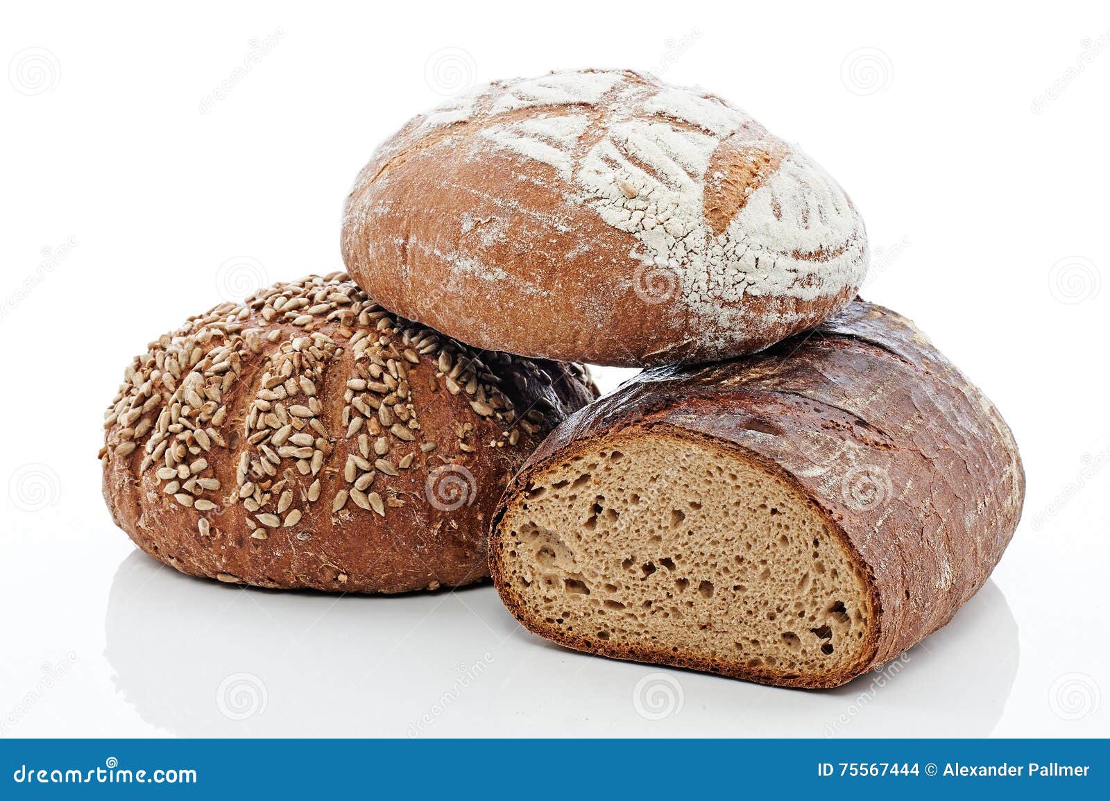 3 Breads stock photo. Image of crust, natural, loaf, grain - 75567444