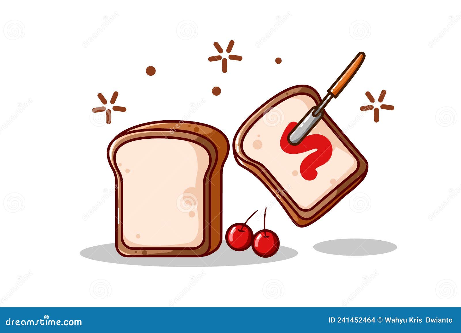 Breads and Jam Vector Illustration Hand Drawing Vector Stock Vector ...
