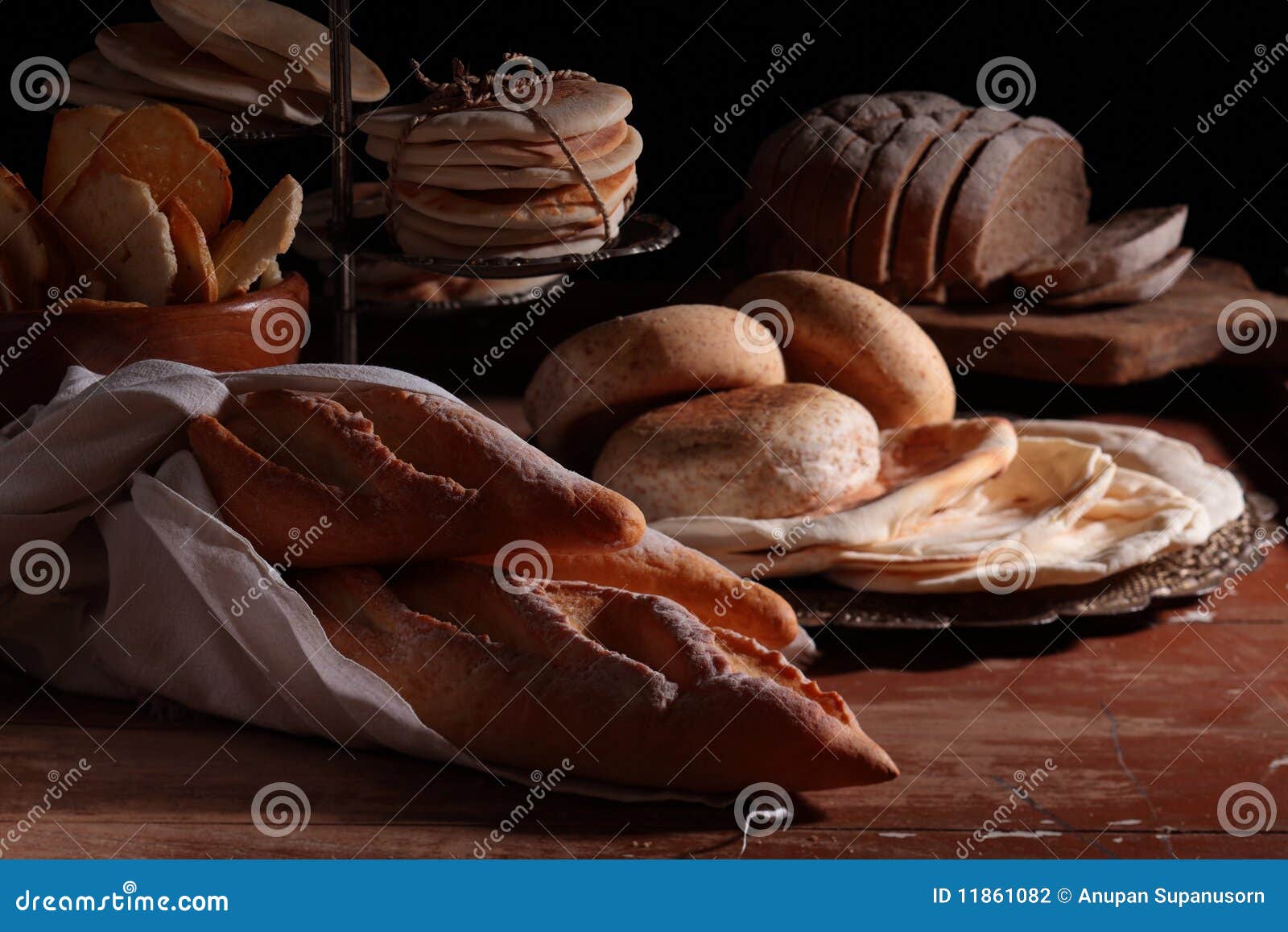 Breads on a table stock photo. Image of flour, decorated - 11861082