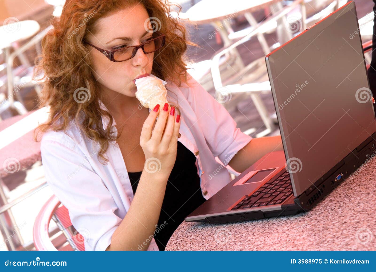 Break stock image. Image of laptop, meal, coffee, equipment - 3988975