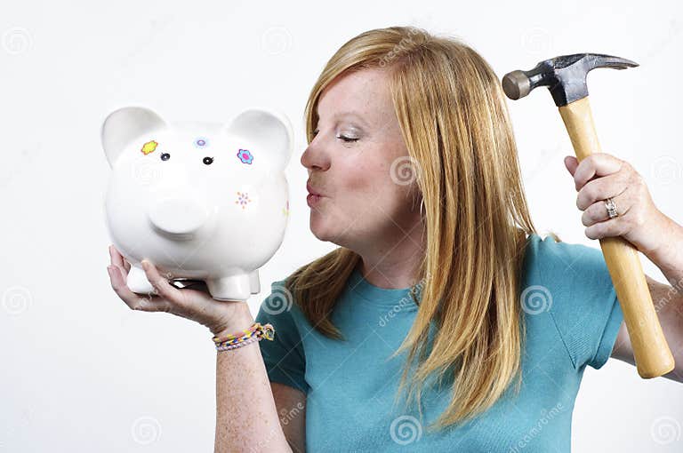 Break the bank stock image. Image of female, savings - 20374751