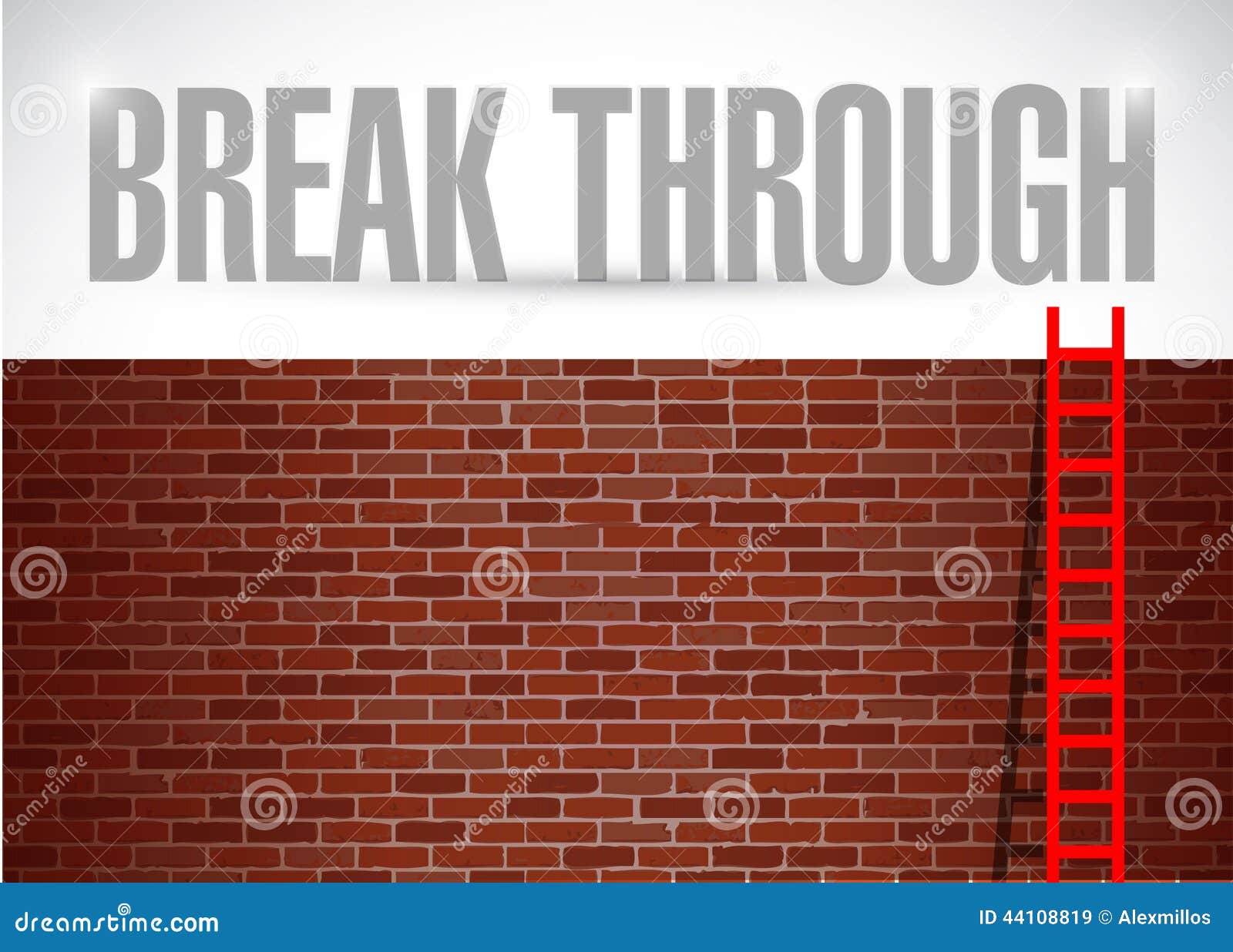Break through Brick Wall Illustration Design Stock Illustration ...
