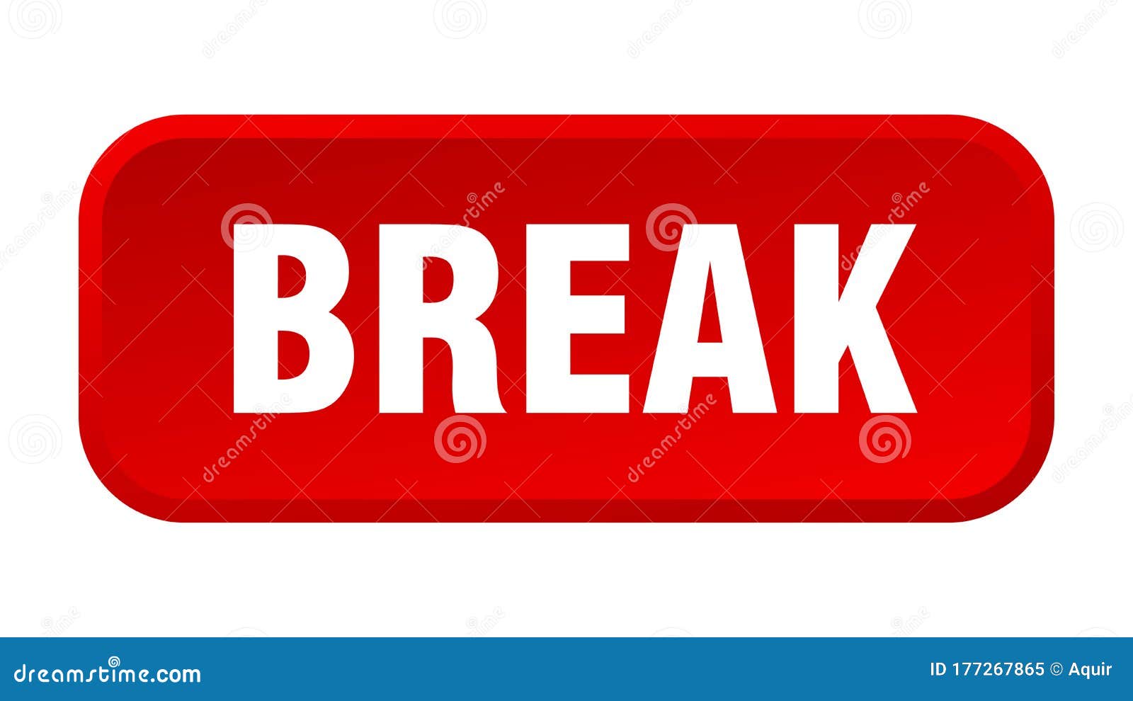 Break Button. Break Square 3d Push Button Stock Vector - Illustration ...