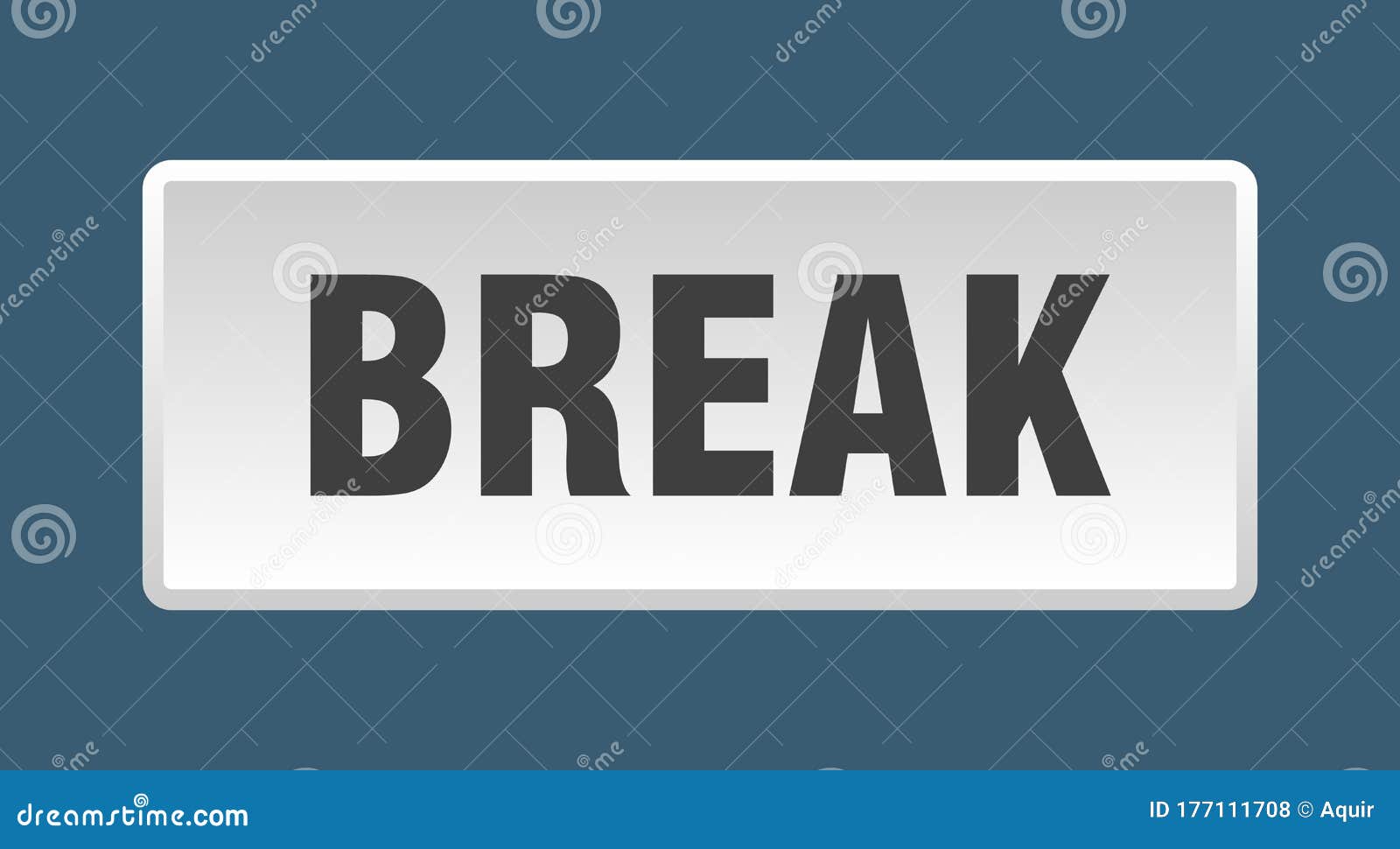 Break Button. Break Square Isolated Push Button Stock Vector ...