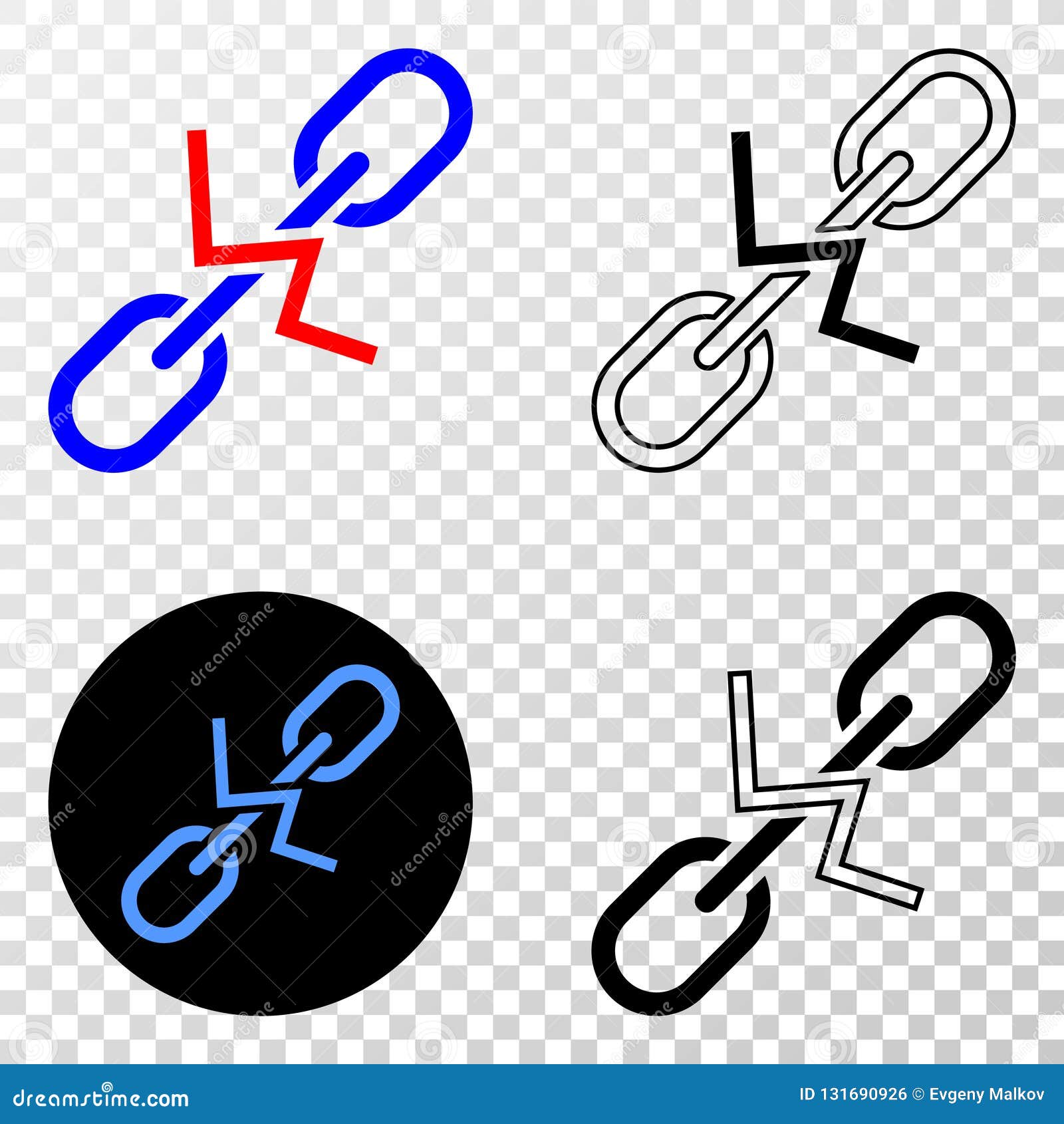 Break Chain Vector EPS Icon with Contour Version Stock Vector ...