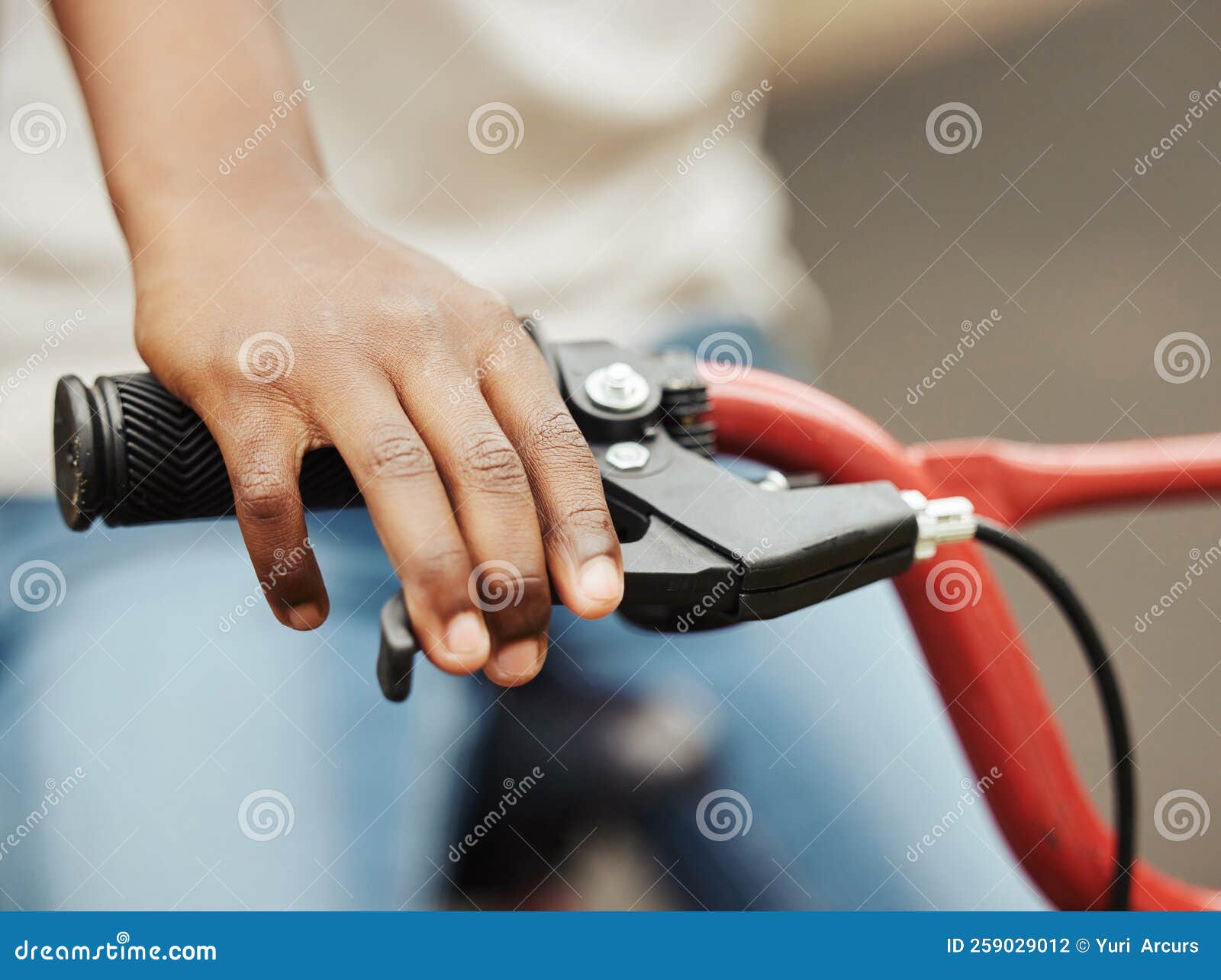Break Check. a Little Boy Riding His Bicycle Outside. Stock Photo ...