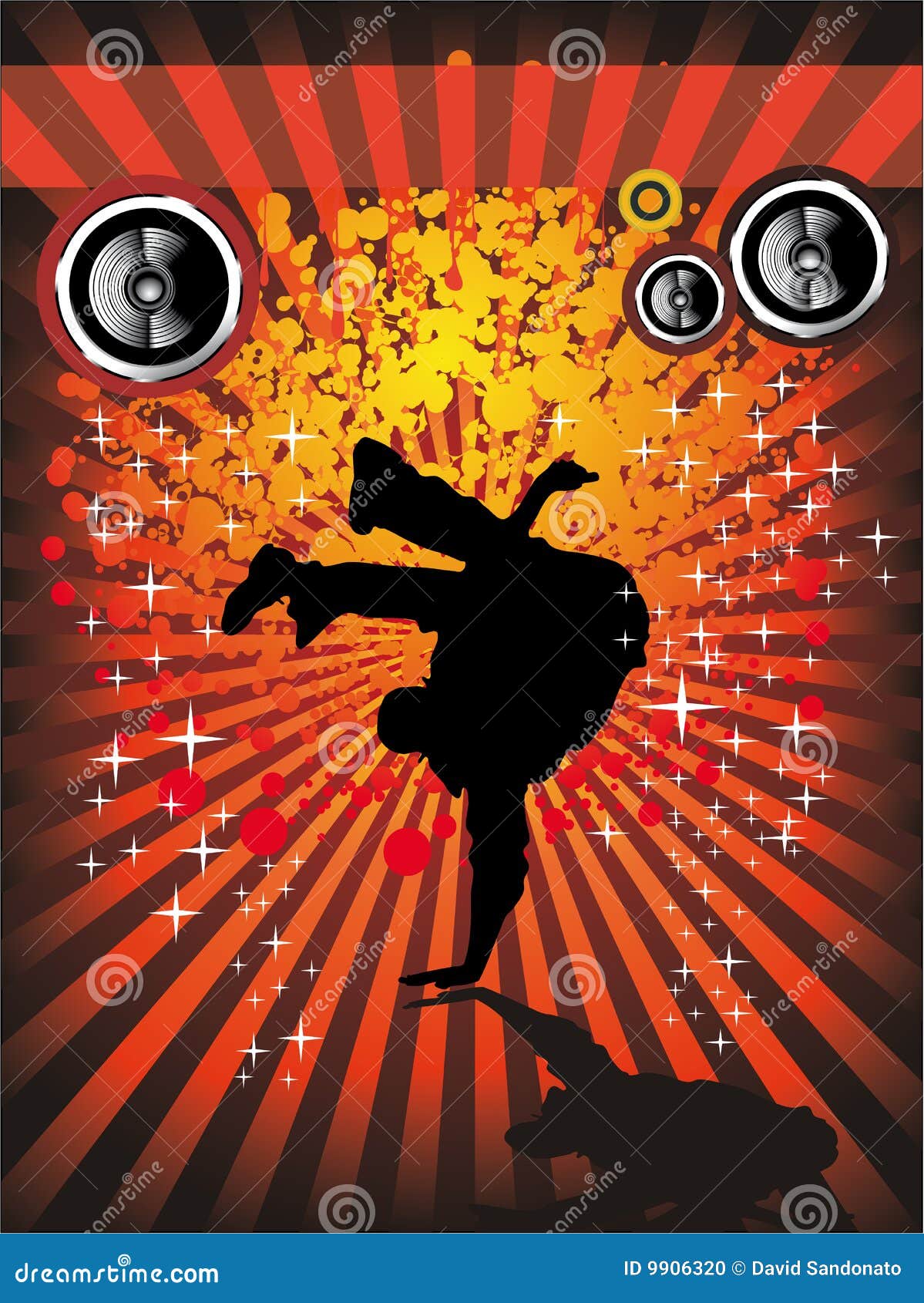 Acrobat Or Break Dancer Standing On Hand , Vector Cartoon Stick Figure ...