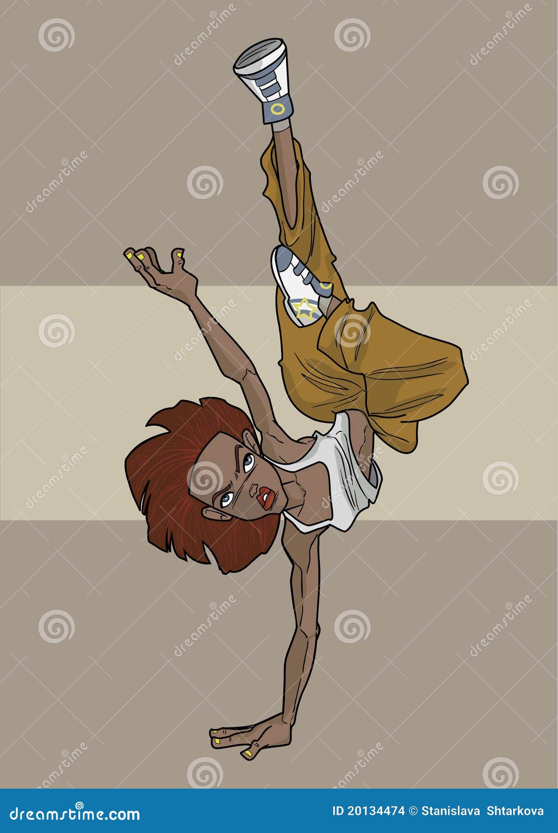 Break dance girl stock illustration. Illustration of attitude - 20134474