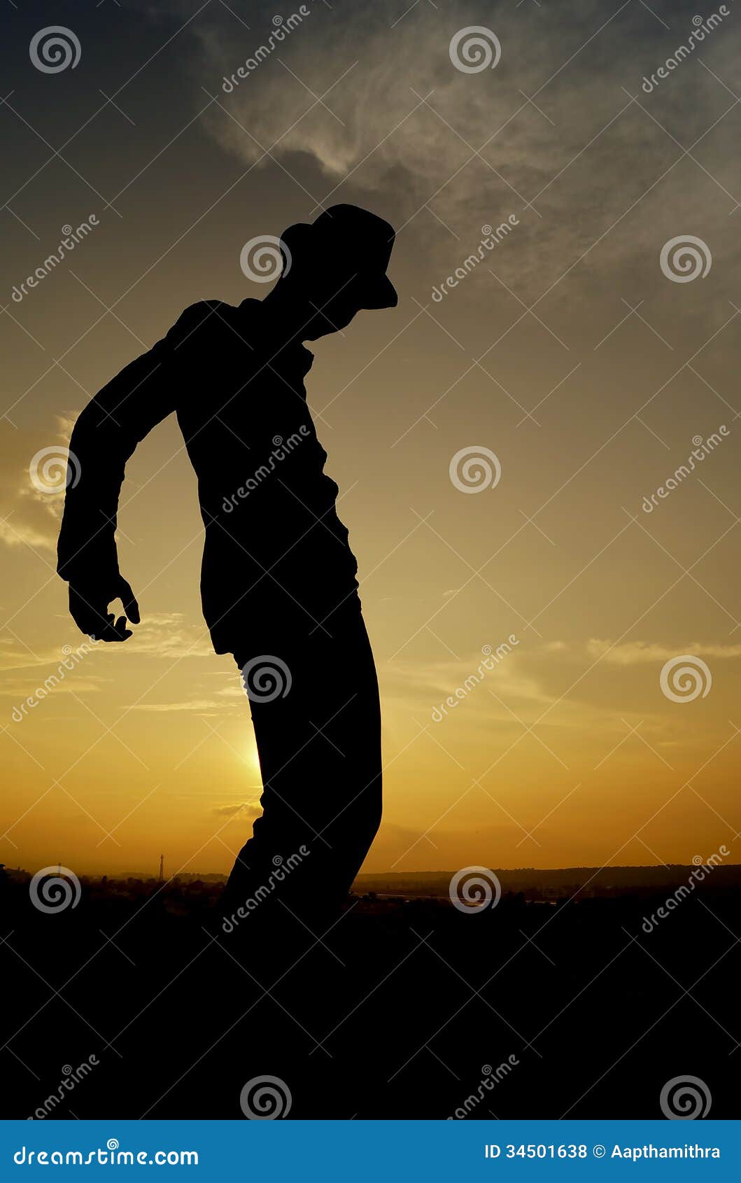 Break Dance in Michael Jackson Style Stock Photo - Image of silhouette ...