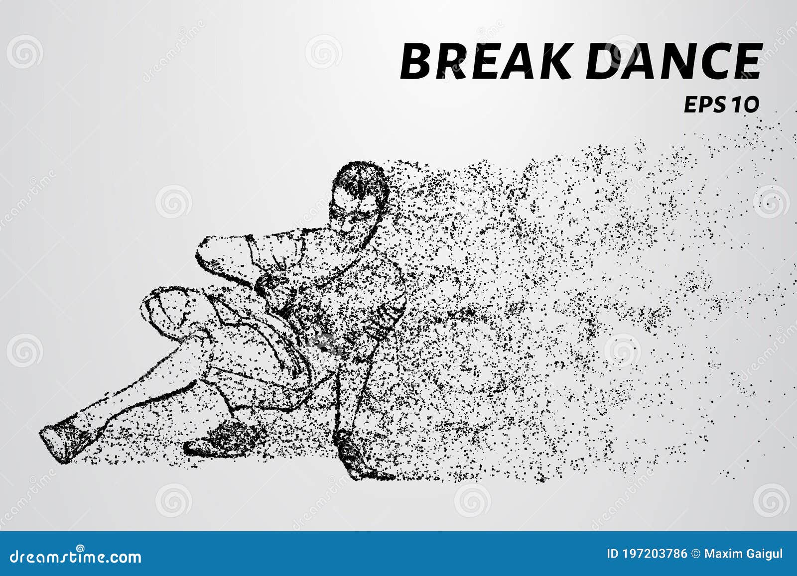 Break Dance Of Particles. Breakdance Consists Of Dots And Circles ...
