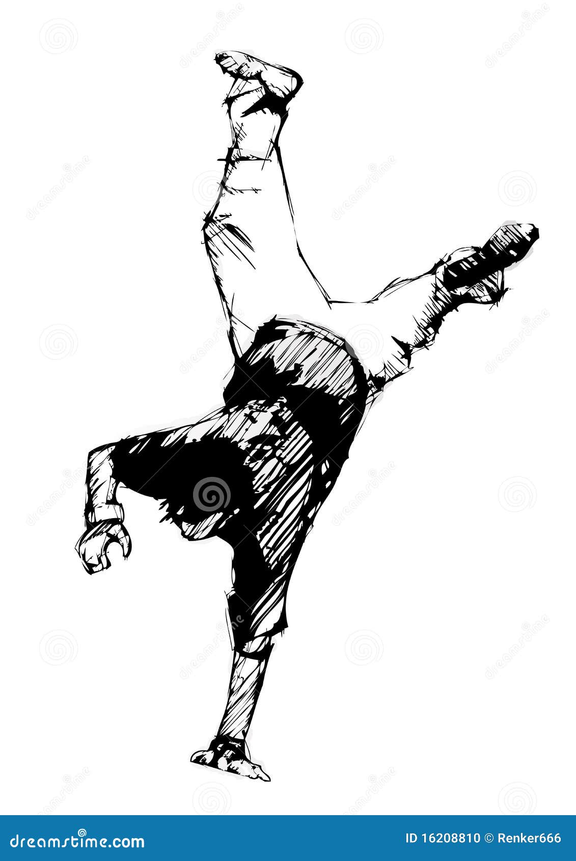 Break dancer stock vector. Illustration of breakdancer - 16208810