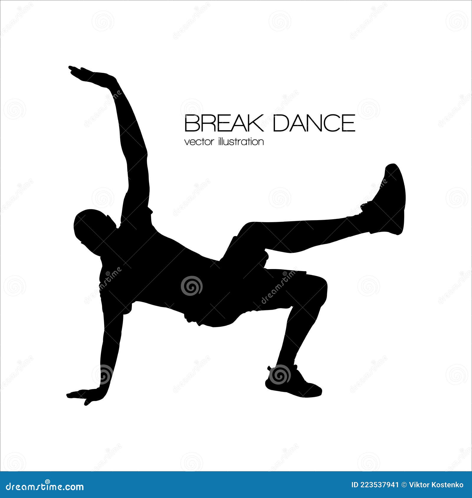 Break Dancer Bboy Silhouette Isolated Vector Illustration Stock Vector ...
