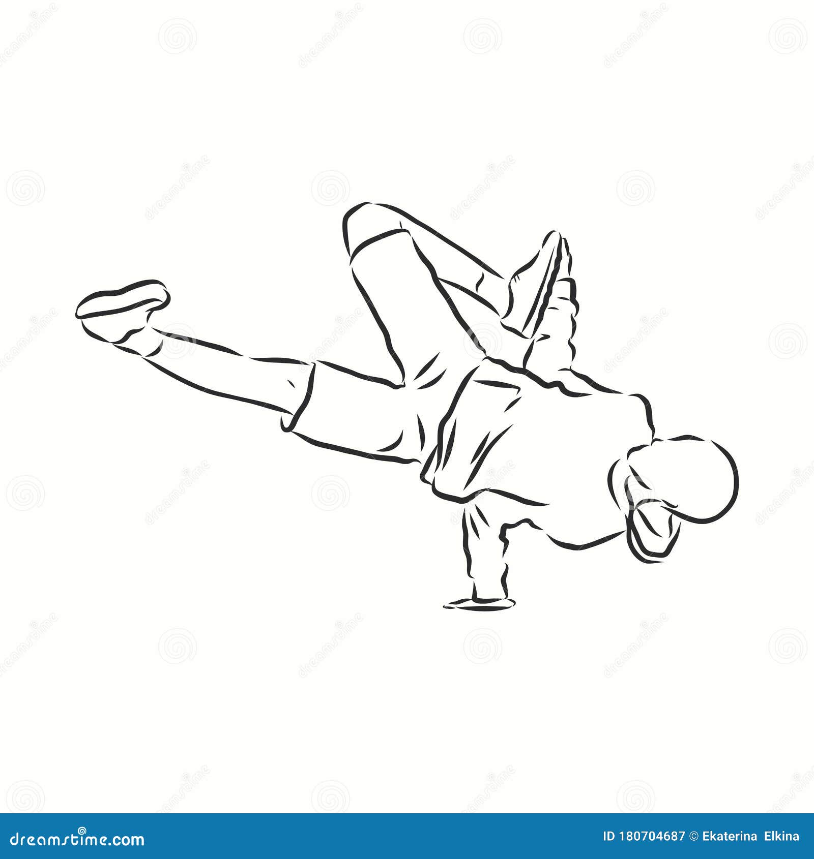 Break Dancer-continuous Line Drawing. Break Dance, Dancer, Vector ...