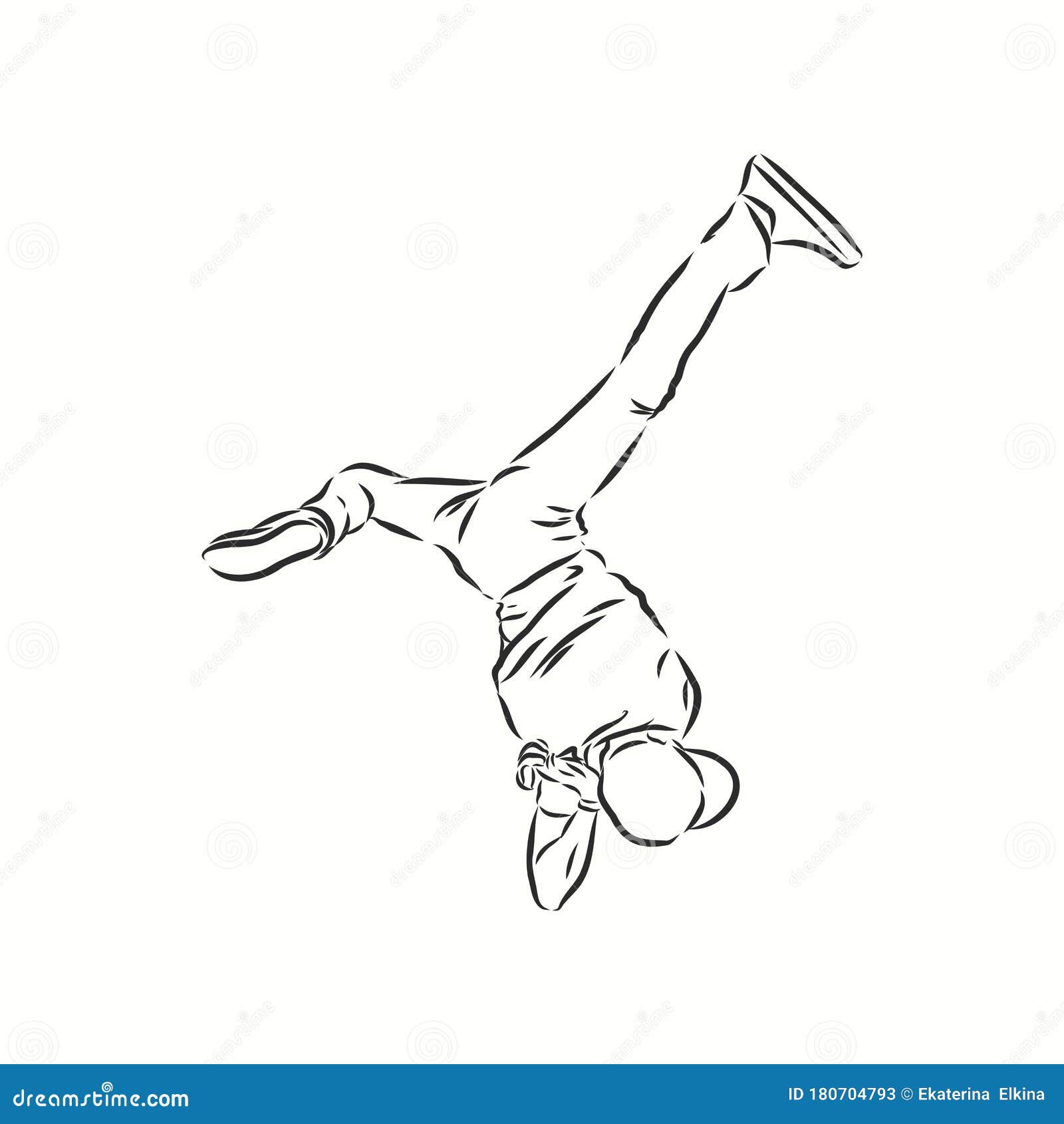 Break Dancer-continuous Line Drawing. Break Dance, Dancer, Vector ...
