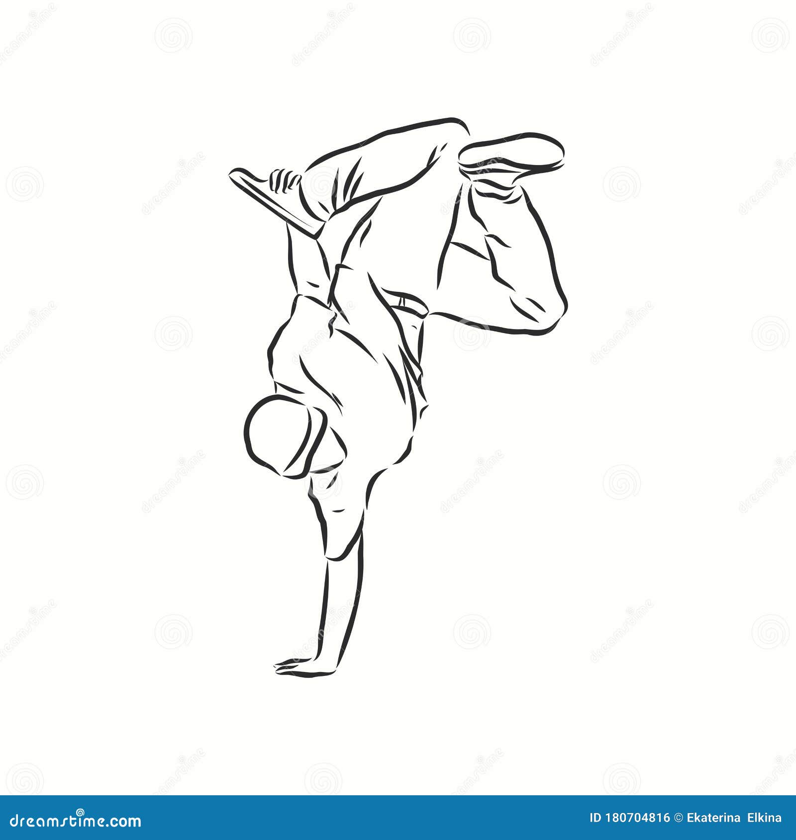Break Dancer-continuous Line Drawing. Break Dance, Dancer, Vector ...