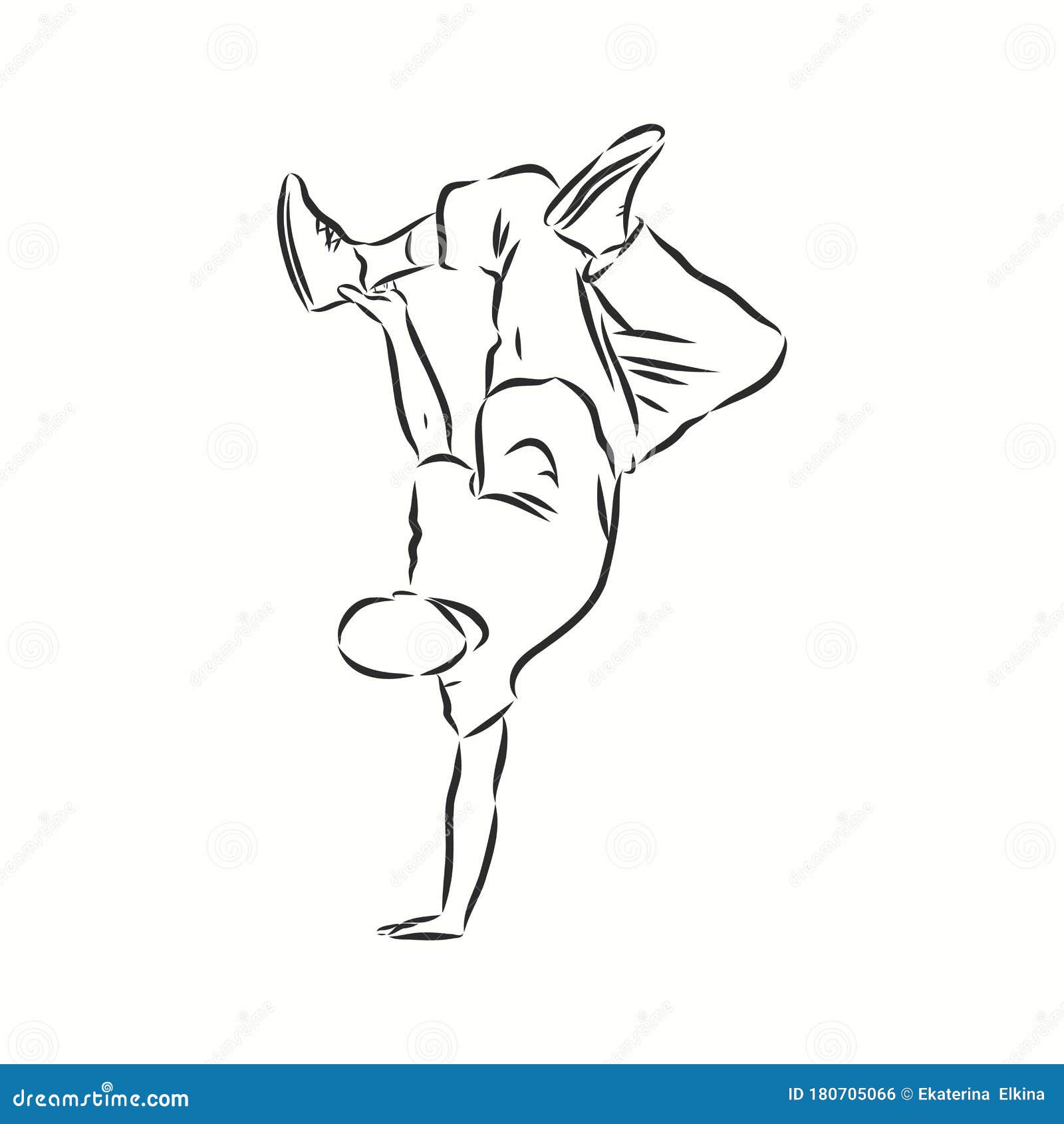 Break Dancer-continuous Line Drawing. Break Dance, Dancer, Vector ...