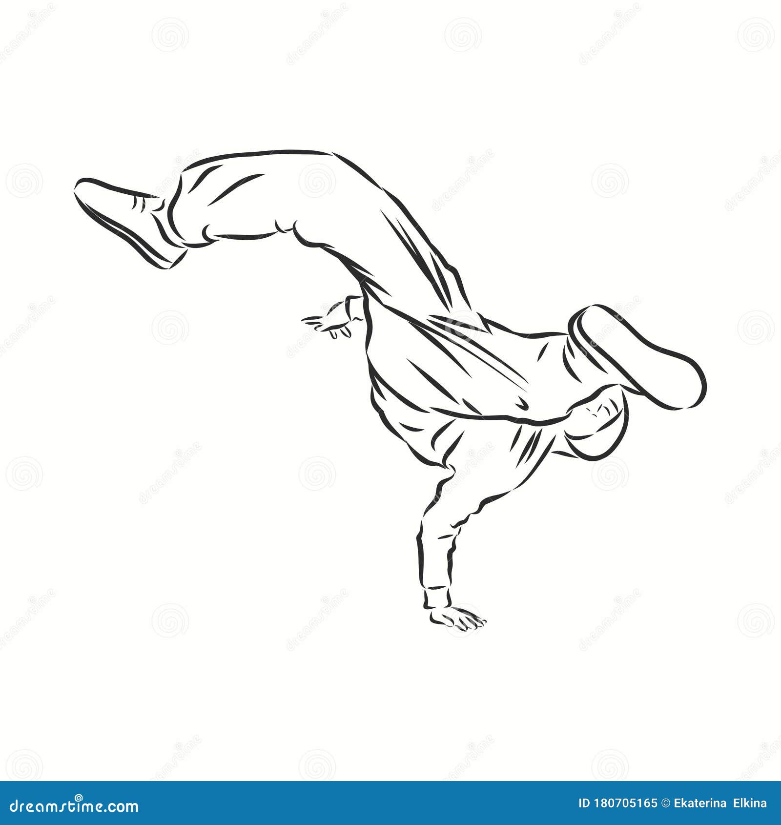 Break Dancer-continuous Line Drawing. Break Dance, Dancer, Vector ...