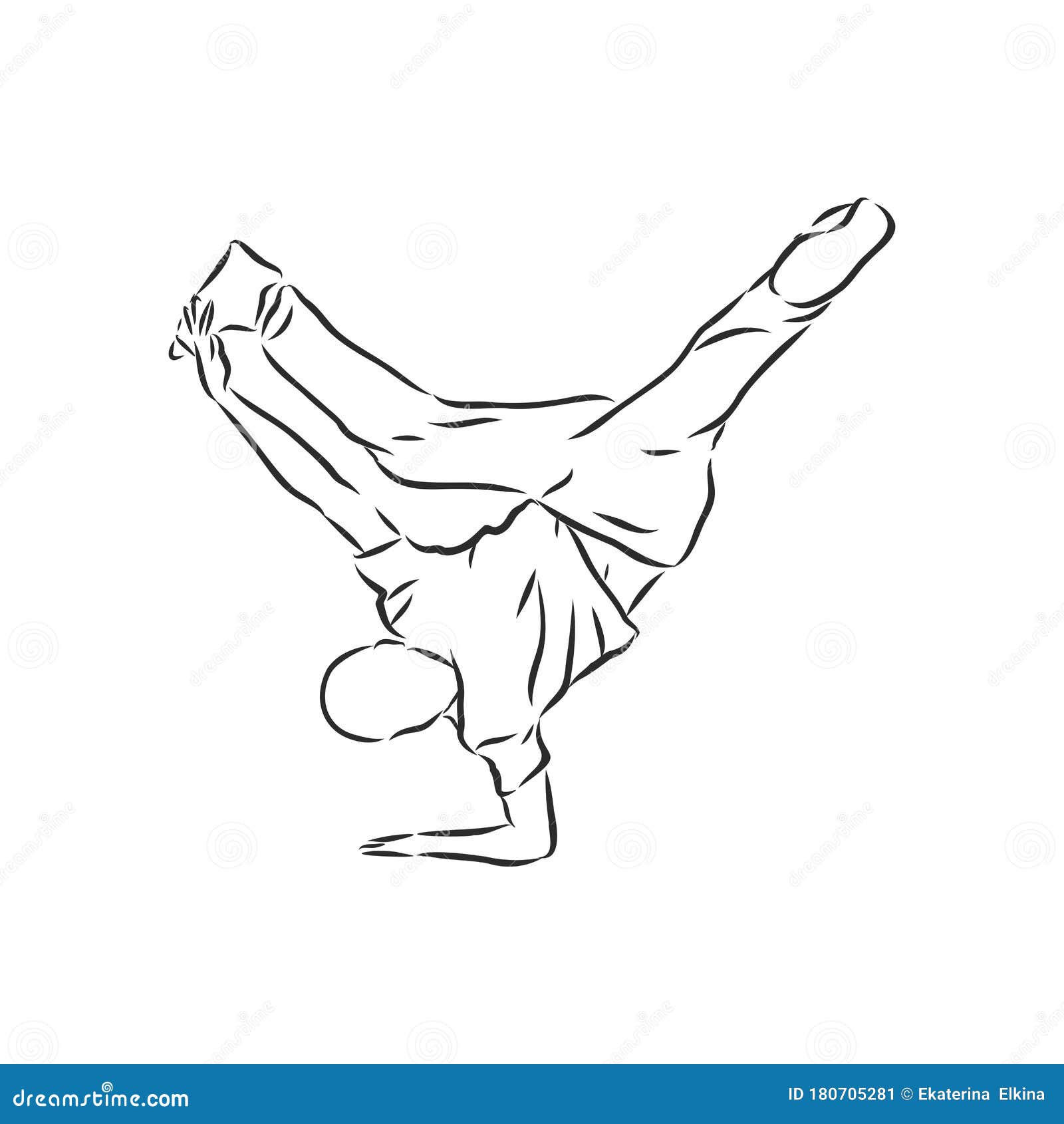 Break Dancer-continuous Line Drawing. Break Dance, Dancer, Vector ...