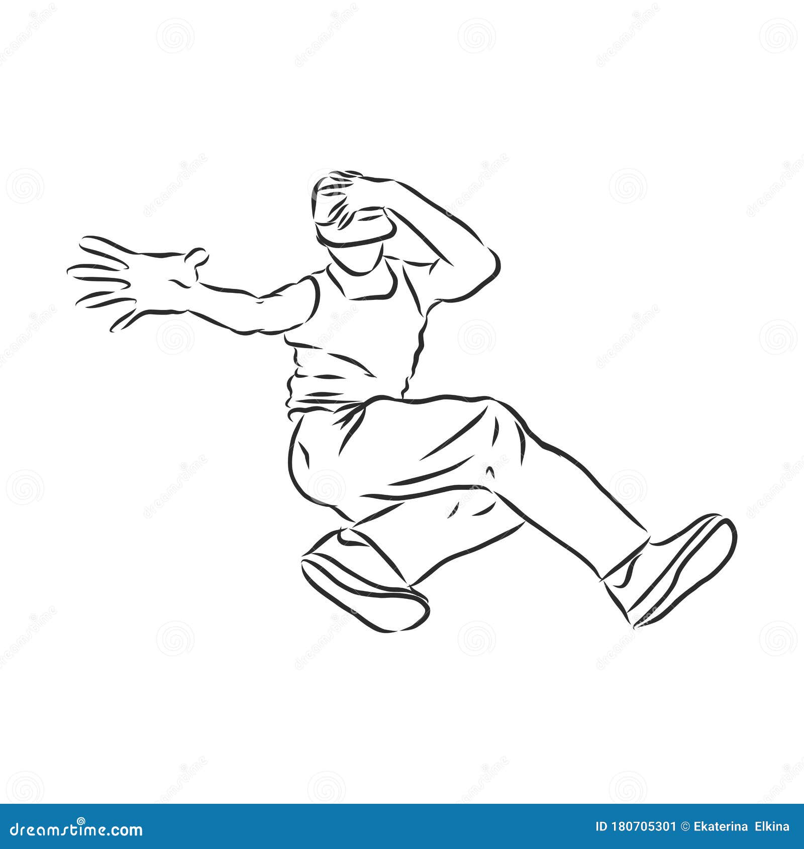 Break Dancer-continuous Line Drawing. Break Dance, Dancer, Vector ...