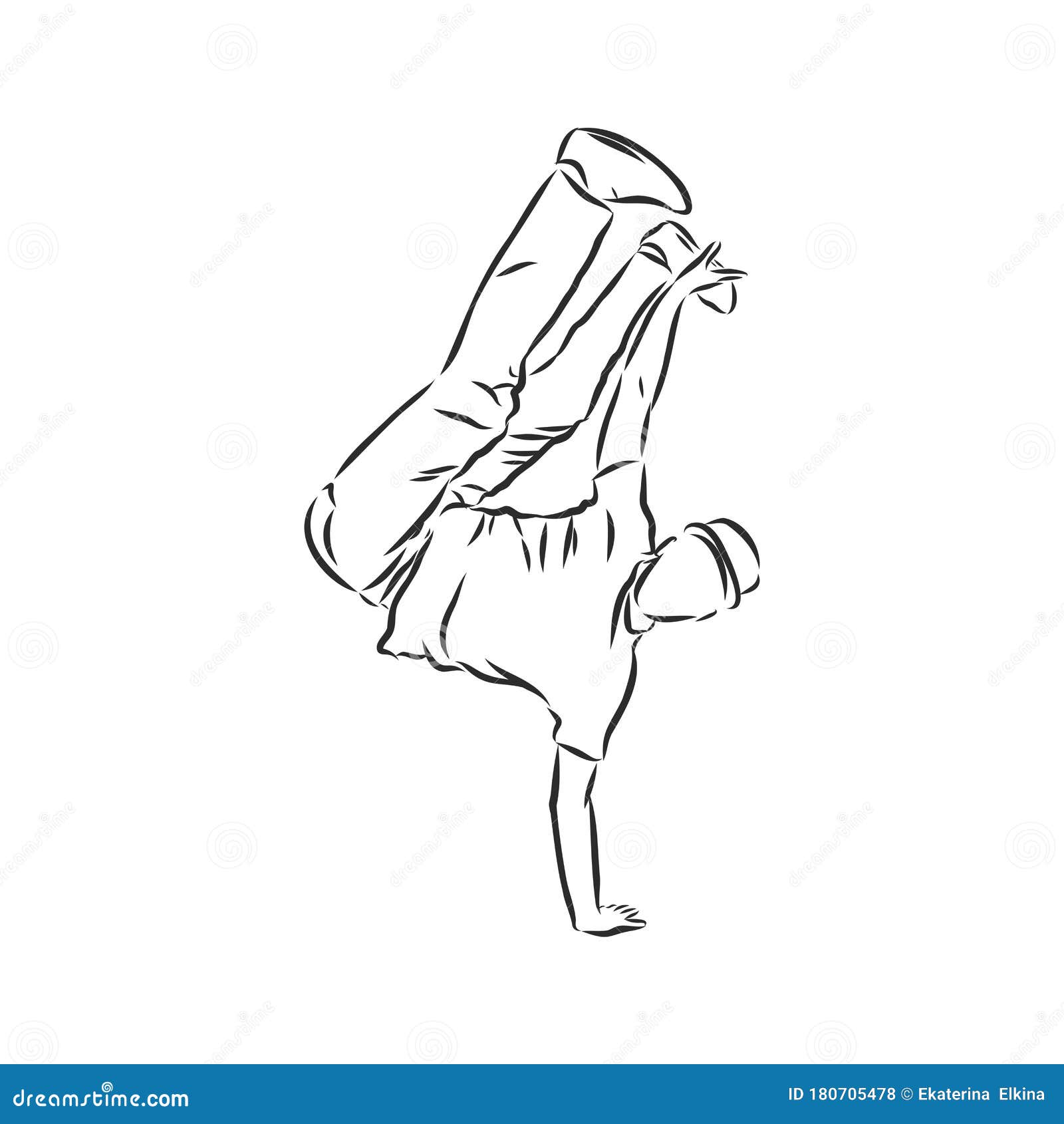 Break Dancer-continuous Line Drawing. Break Dance, Dancer, Vector ...