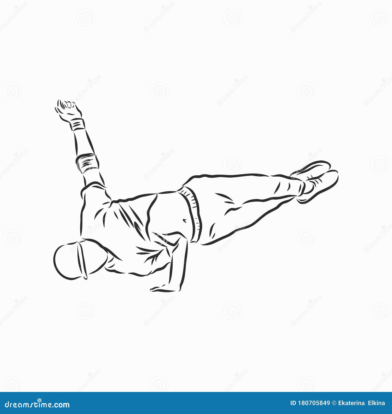Break Dancer-continuous Line Drawing. Break Dance, Dancer, Vector ...