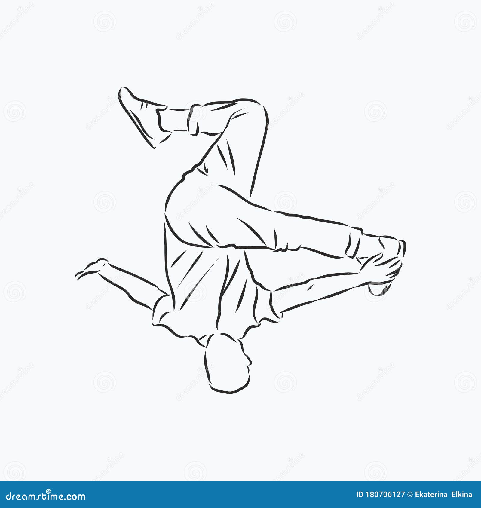 Break Dancer-continuous Line Drawing. Break Dance, Dancer, Vector ...