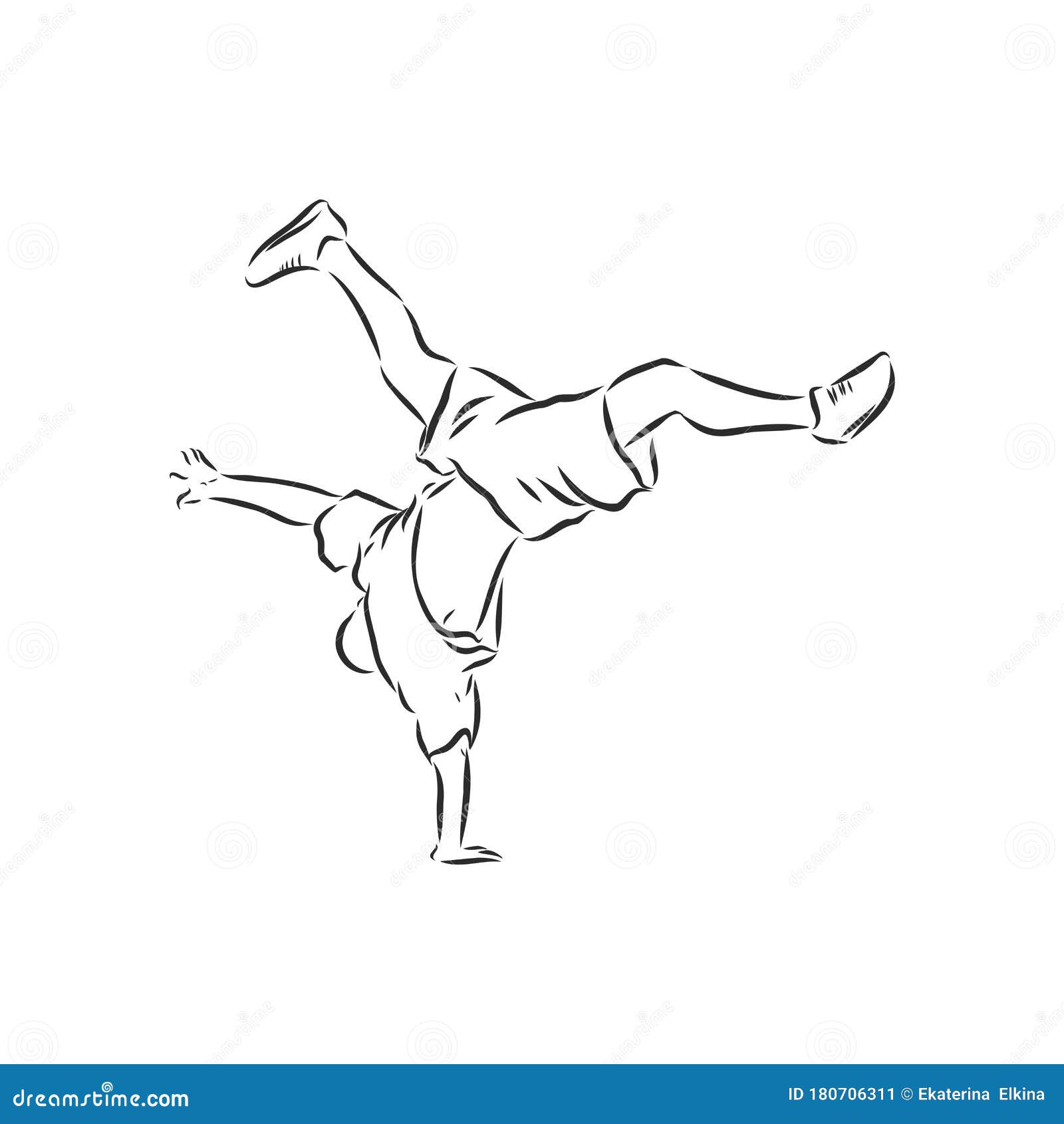 Break Dancer-continuous Line Drawing. Break Dance, Dancer, Vector ...