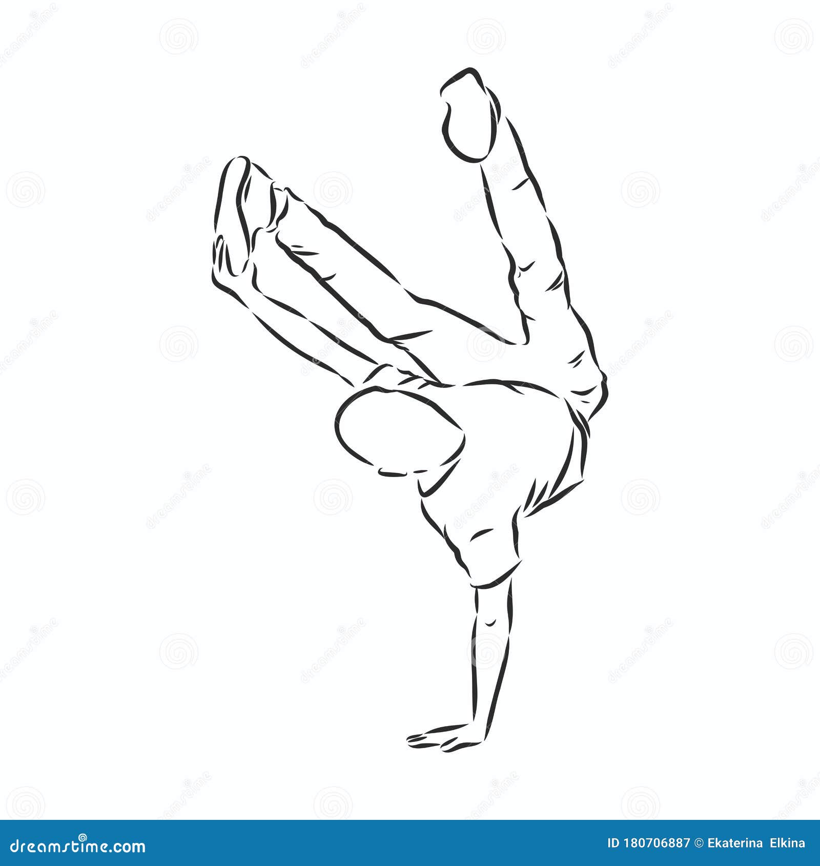 Break Dancer-continuous Line Drawing. Break Dance, Dancer, Vector ...