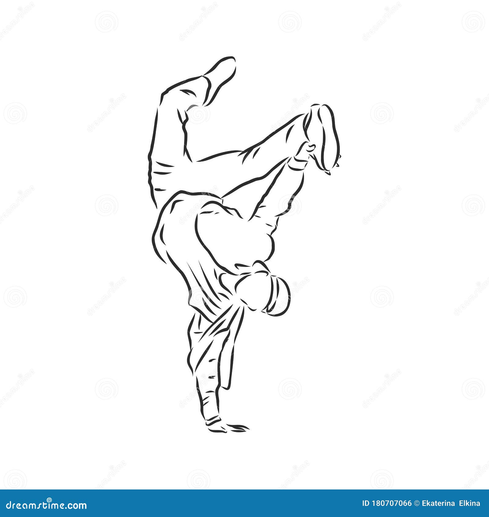 Break Dancer-continuous Line Drawing. Break Dance, Dancer, Vector ...