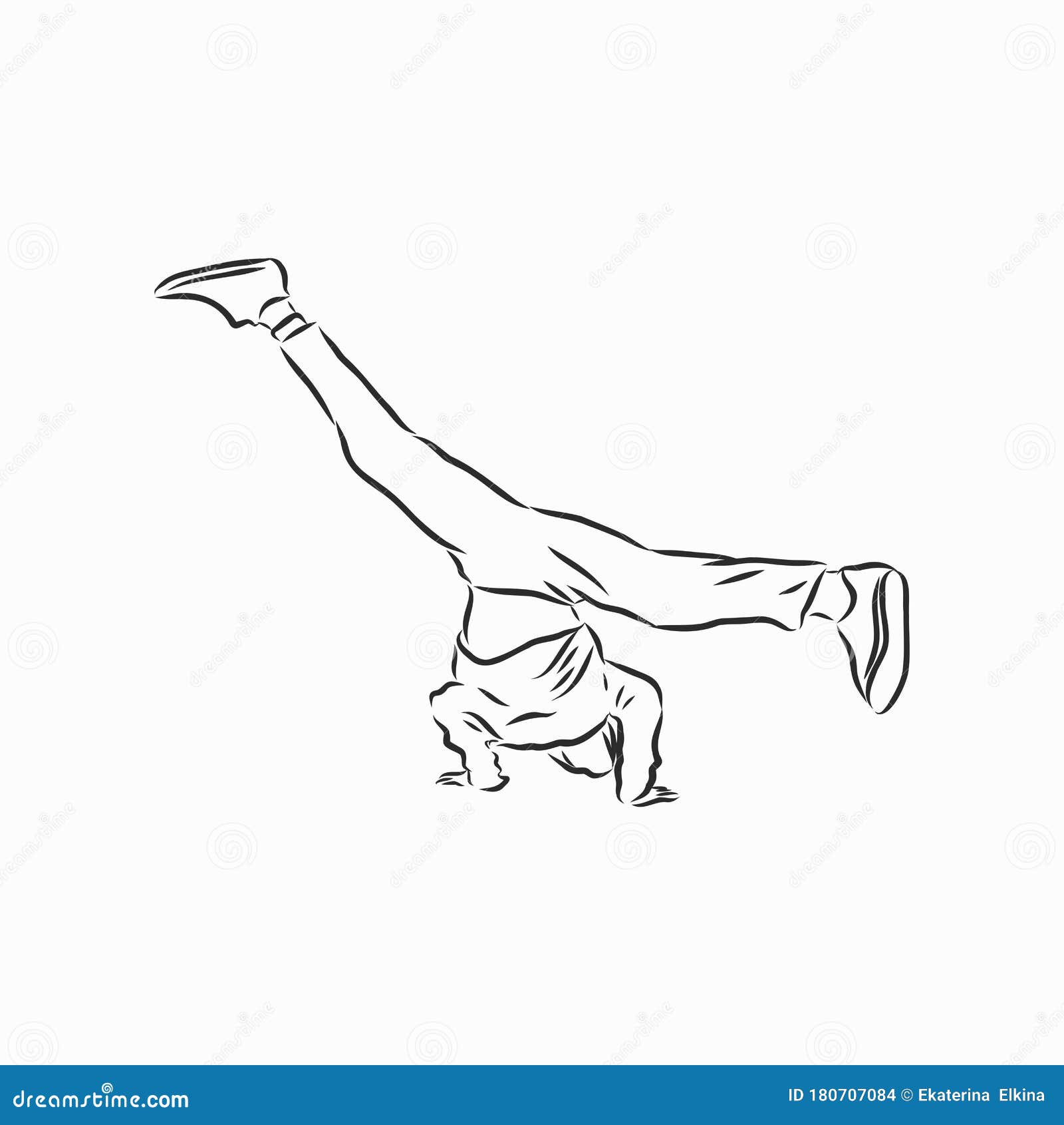 Break Dancer-continuous Line Drawing. Break Dance, Dancer, Vector ...