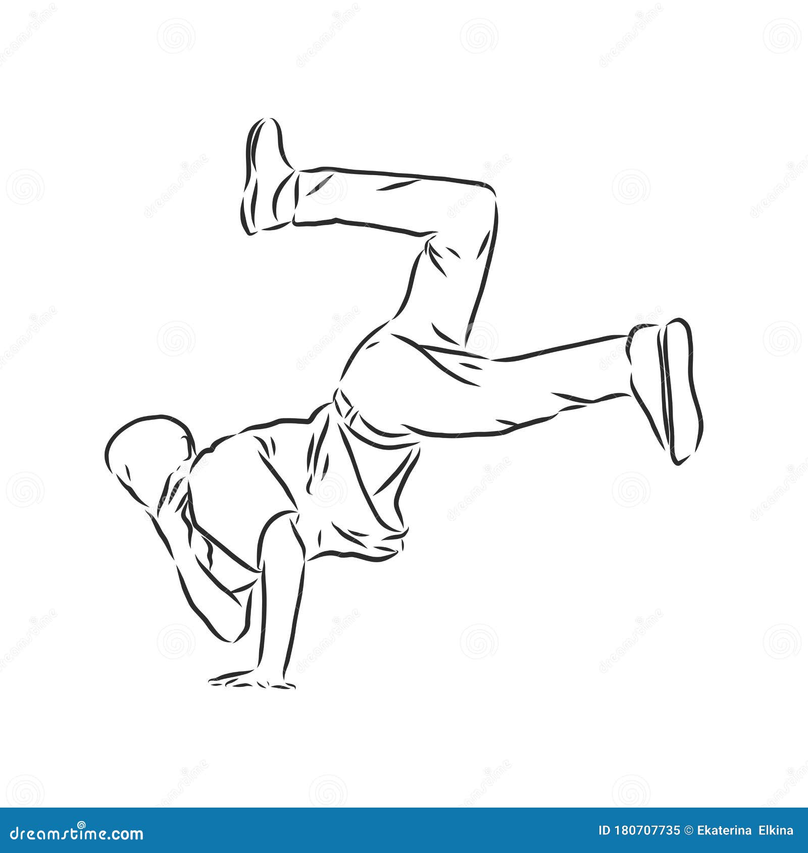Break Dancer-continuous Line Drawing. Break Dance, Dancer, Vector ...