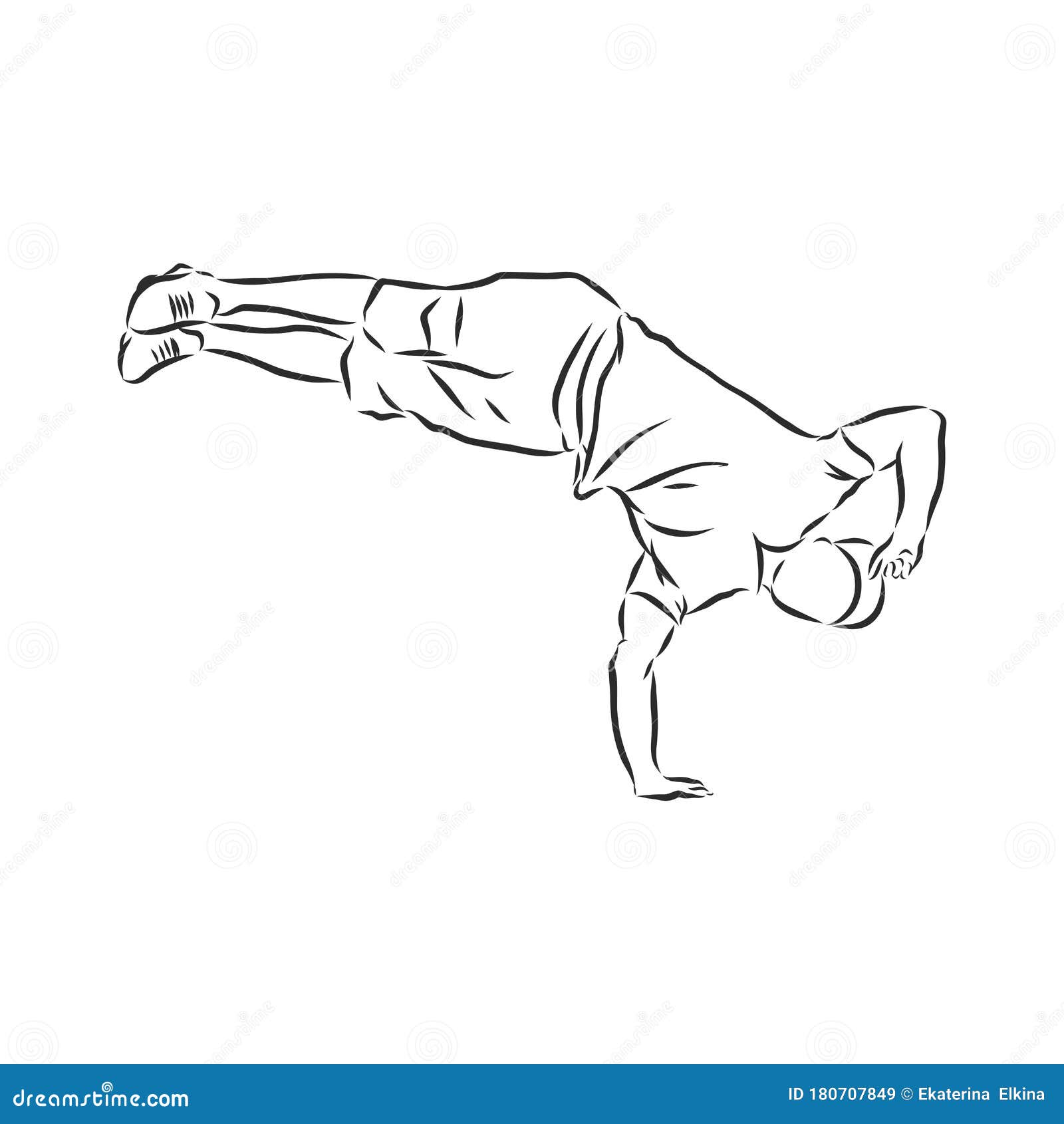 Break Dancer-continuous Line Drawing. Break Dance, Dancer, Vector ...