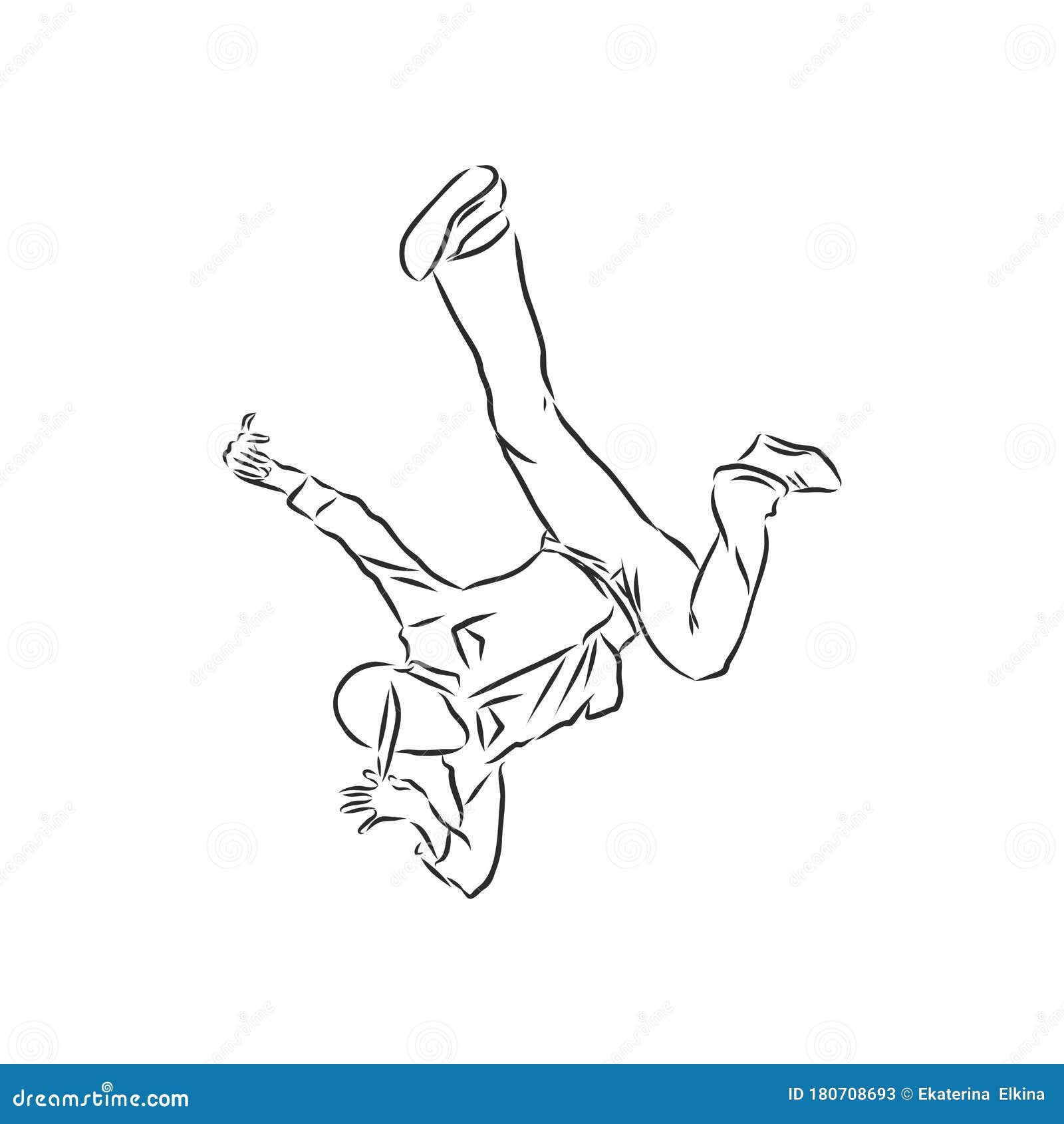 Break Dancer-continuous Line Drawing. Break Dance, Dancer, Vector ...