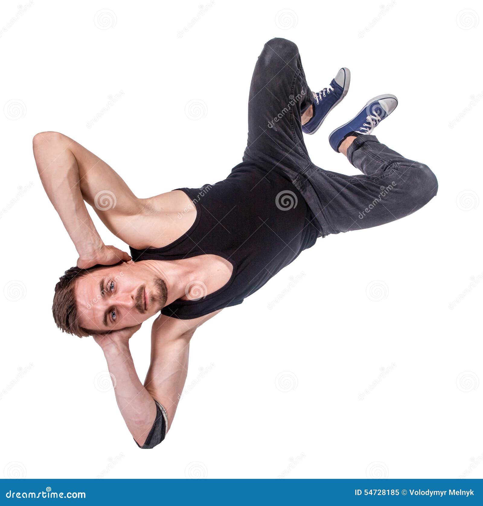 Break Dancer Doing One Handed Handstand Against a Stock Image - Image ...