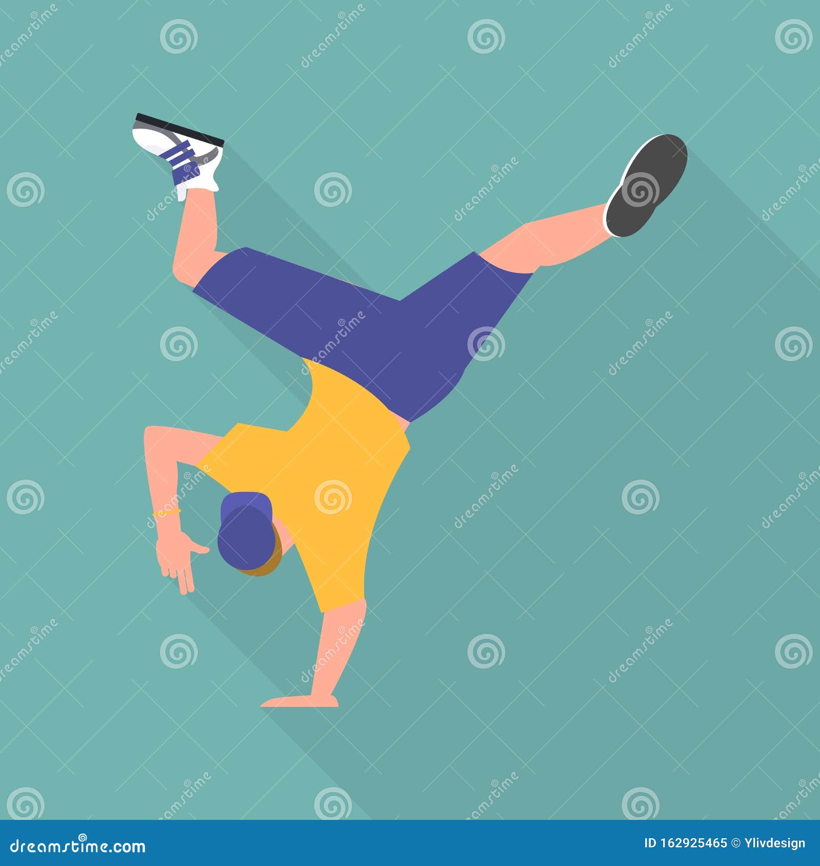 Break Dancer Icon, Flat Style Stock Vector - Illustration of flat ...